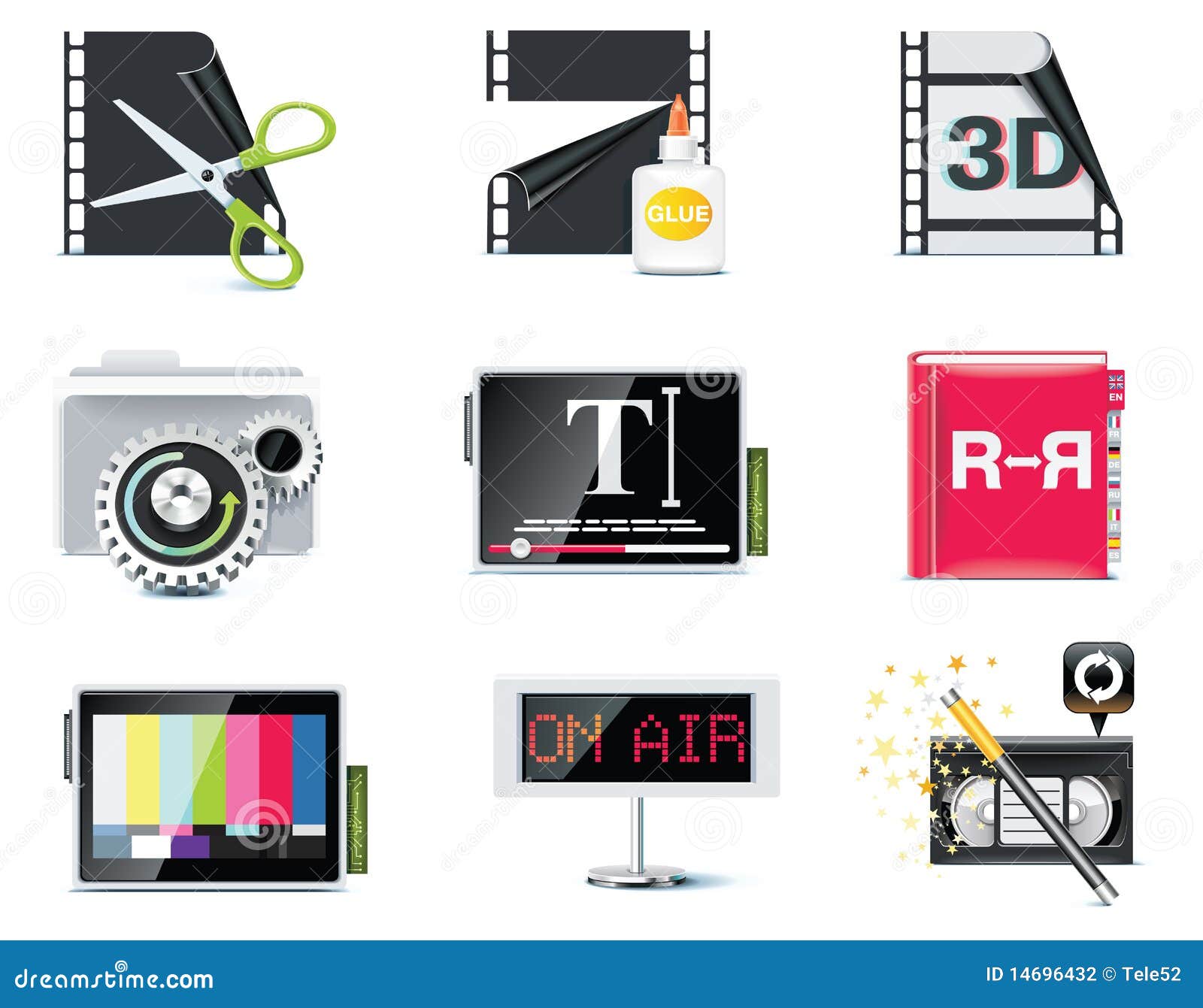 Vector video icons stock vector. Illustration of batch - 14696432