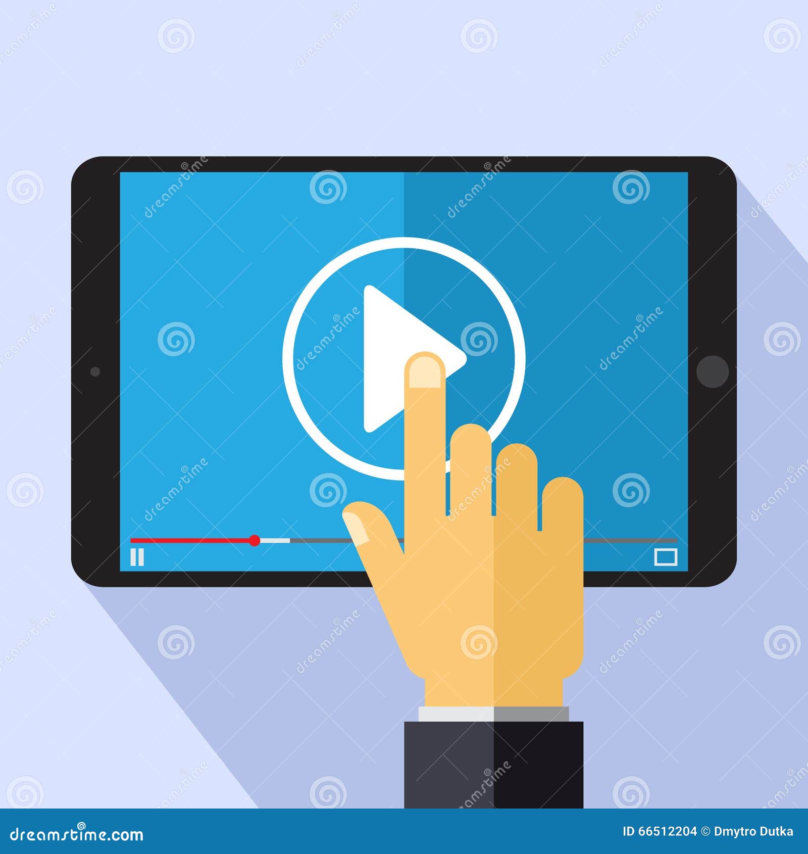 Vector Video Marketing Concept in Flat Style - Video Player on the ...