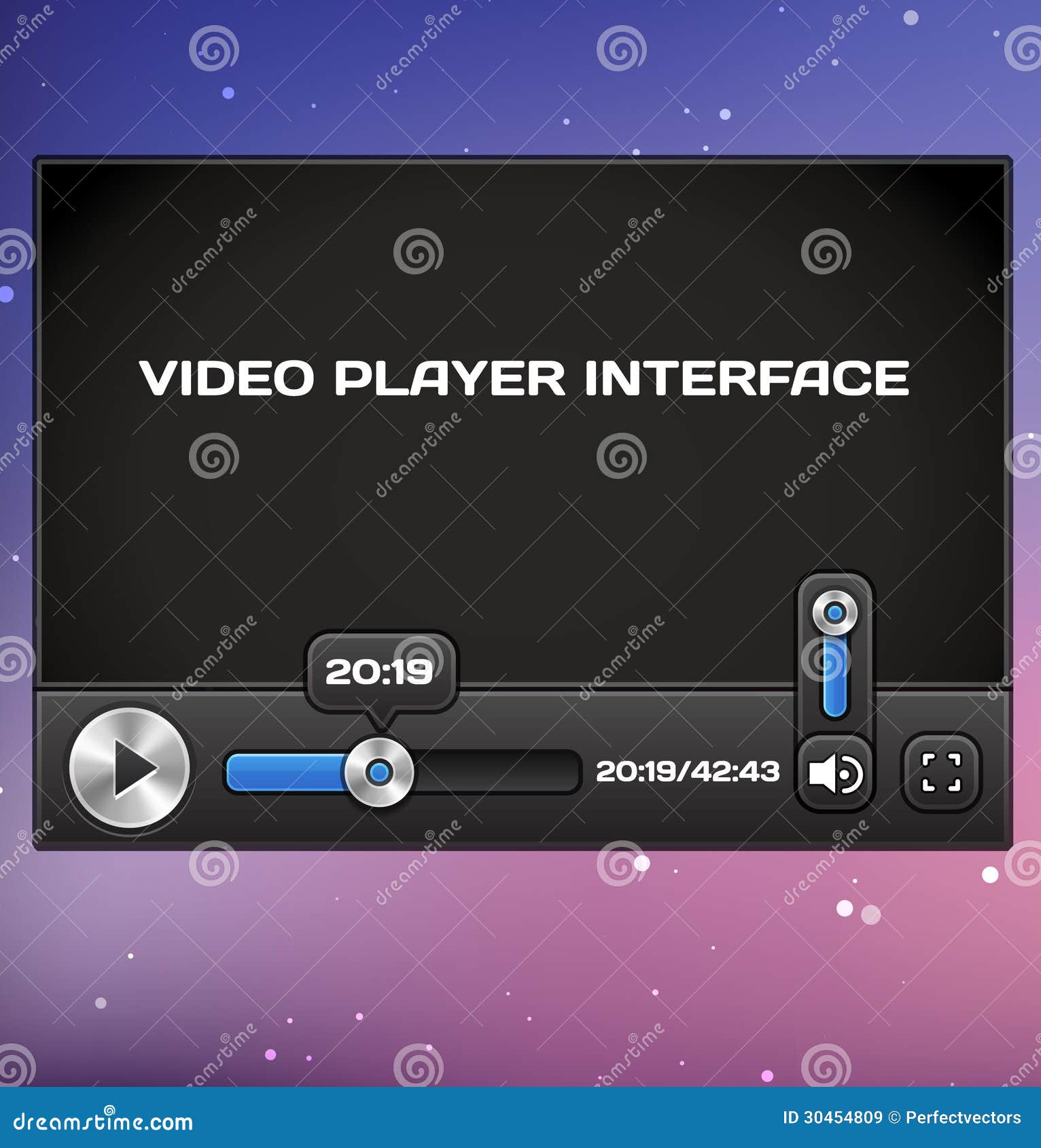 Vector Video Player Interface Stock Vector - Illustration of play ...
