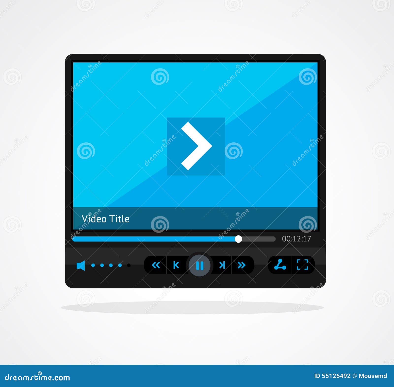 Vector video player skin stock vector. Illustration of navigation ...