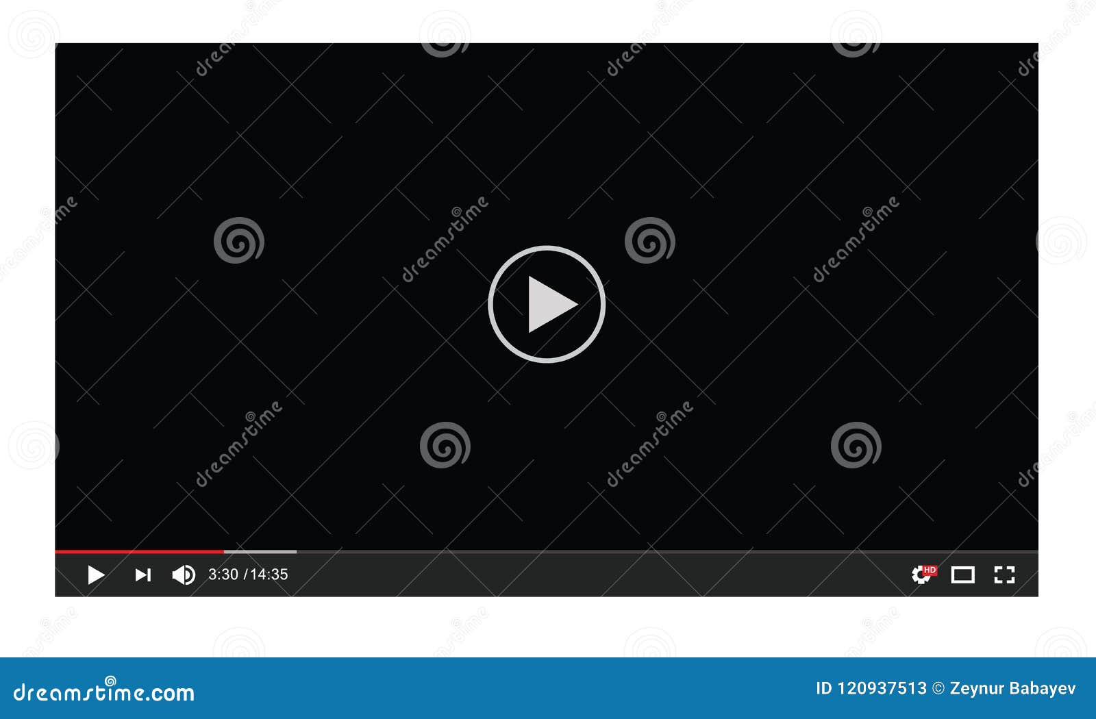 Vector Video Player User Interface Screen Template. Stock Vector ...