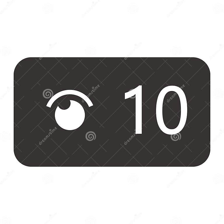 Vector of Video Views Counter, User Count of Live Stream Close Up Stock ...