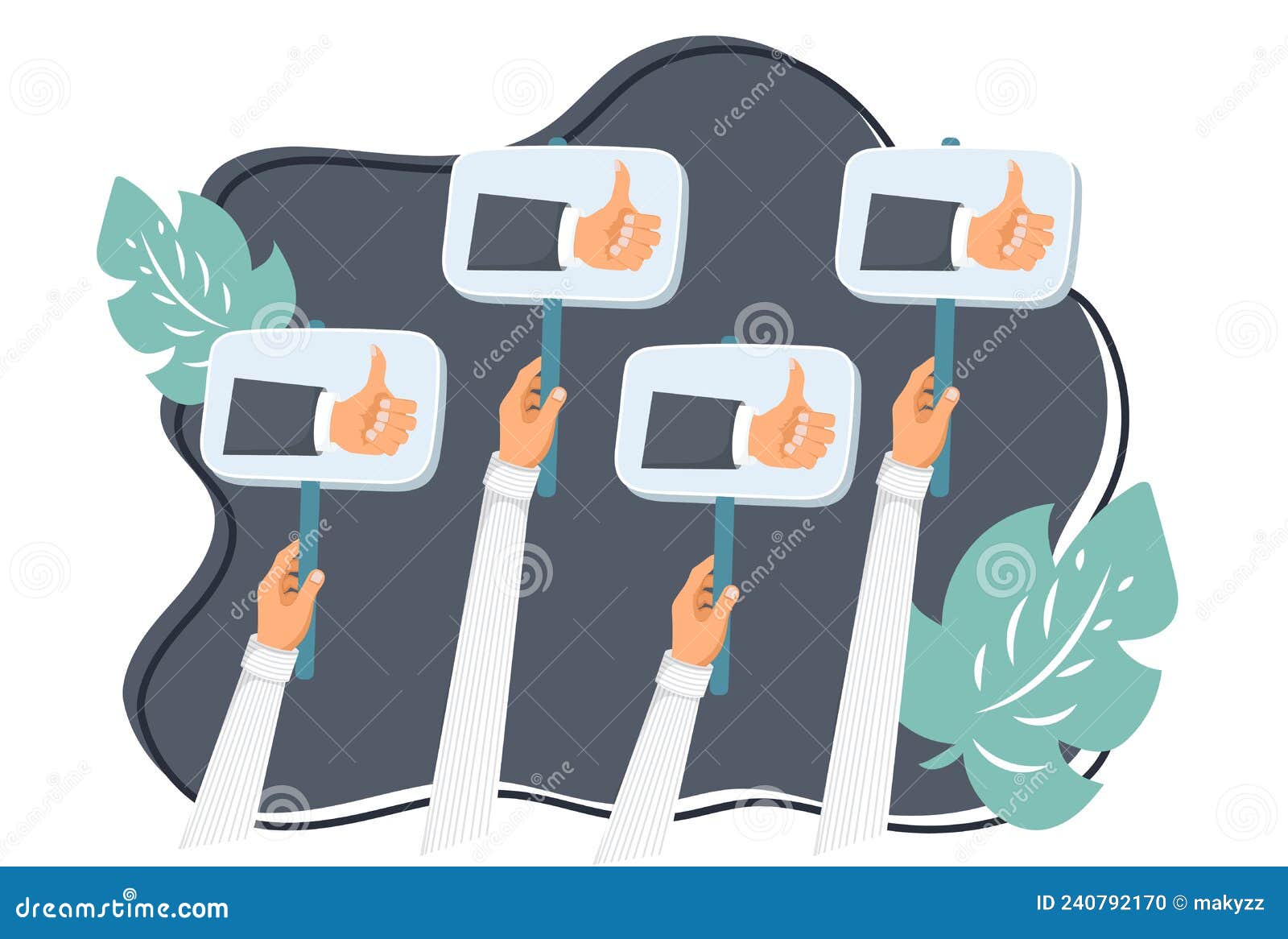 Business Compliment Concept. Thumbs Up Hands Stock Illustration ...