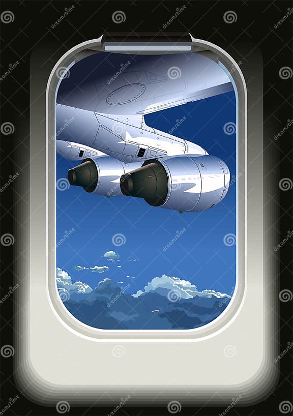 Vector view from airplane stock vector. Illustration of illuminator ...