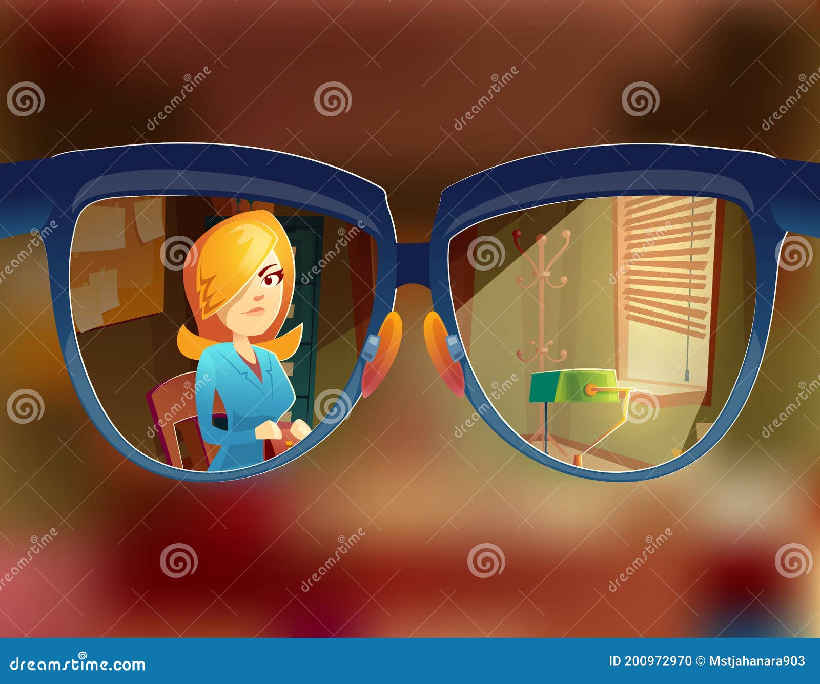 Myopia, Short Sighted Eye Cartoon Vector | CartoonDealer.com #52791175