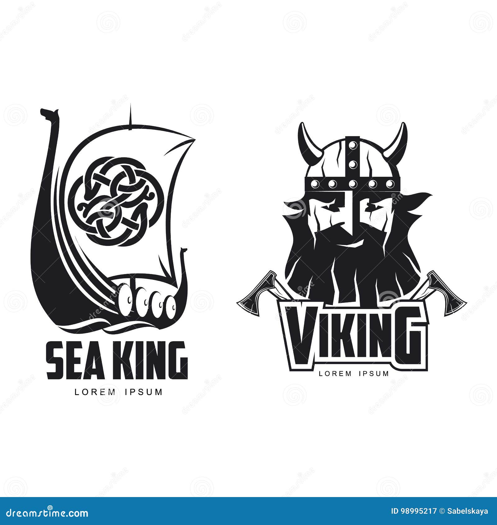 Vector Vikings Icon Logo Simple Set Flat Isolated Stock Vector ...