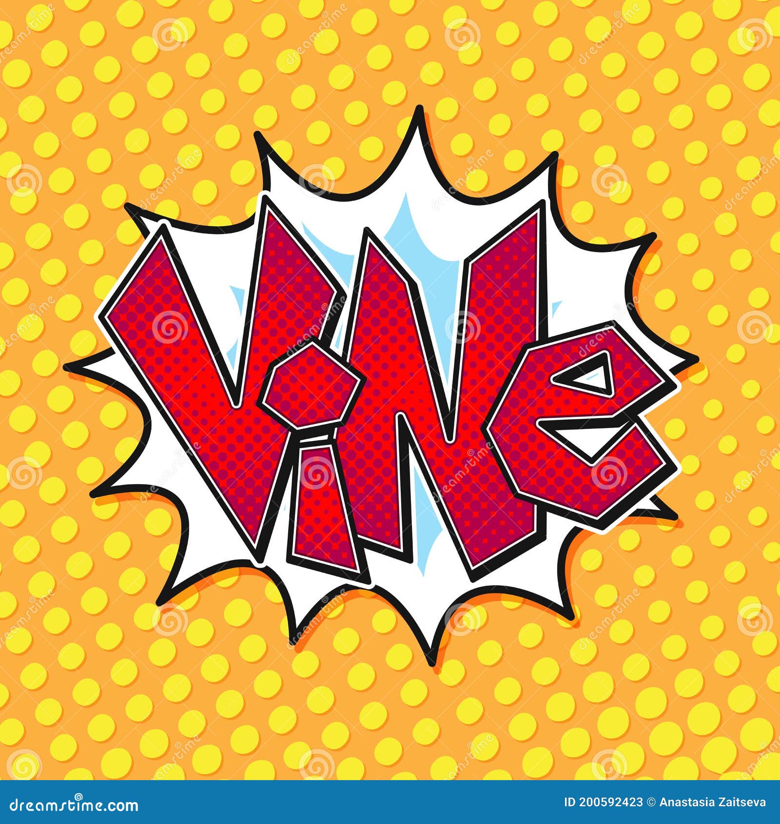Vector Vine Word Bubble in Pop Art Retro Comic Style Stock Vector ...