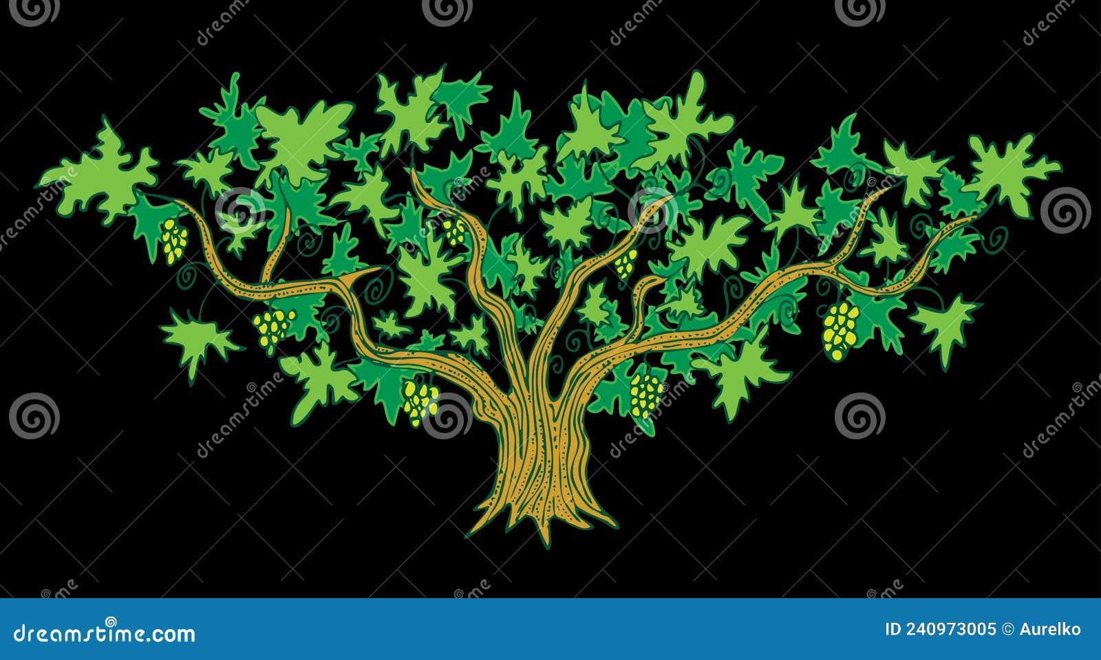 Wide vine tree stock vector. Illustration of hand, agriculture - 240973005