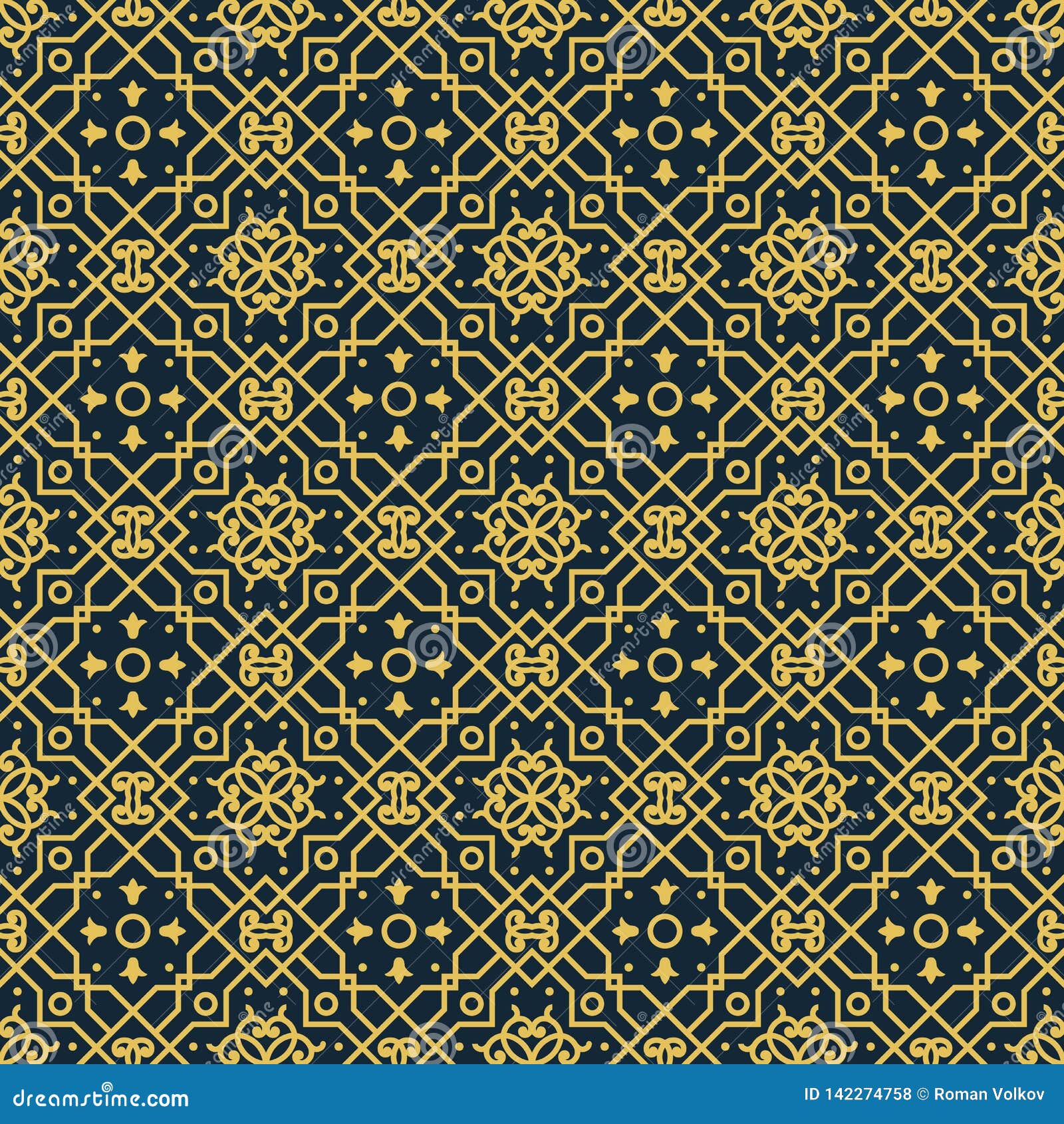 Vector Vintage Arabic Pattern Stock Vector - Illustration of line ...
