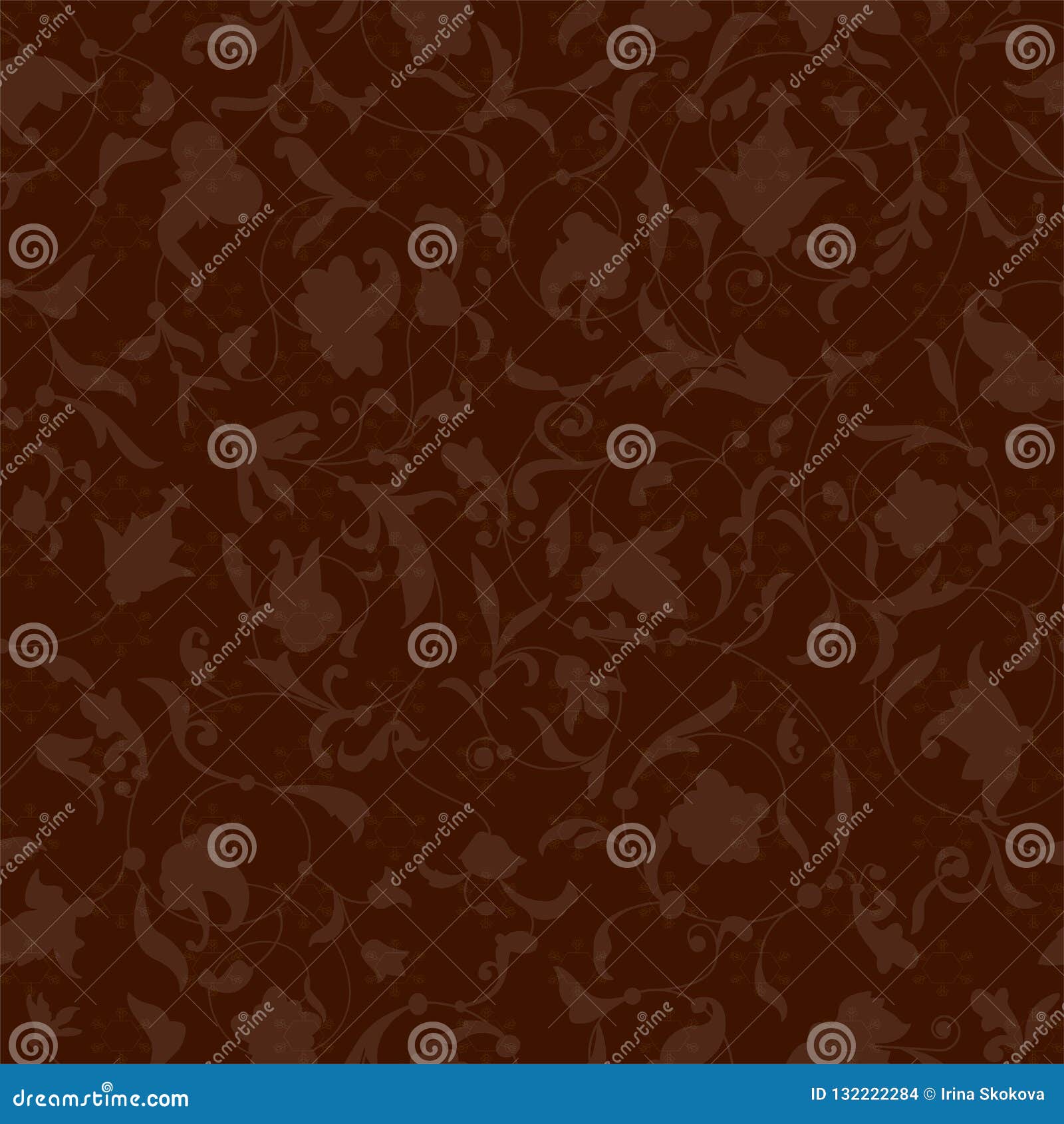 Vector Vintage Seamless Backdrop with Floral Retro Elements Stock ...