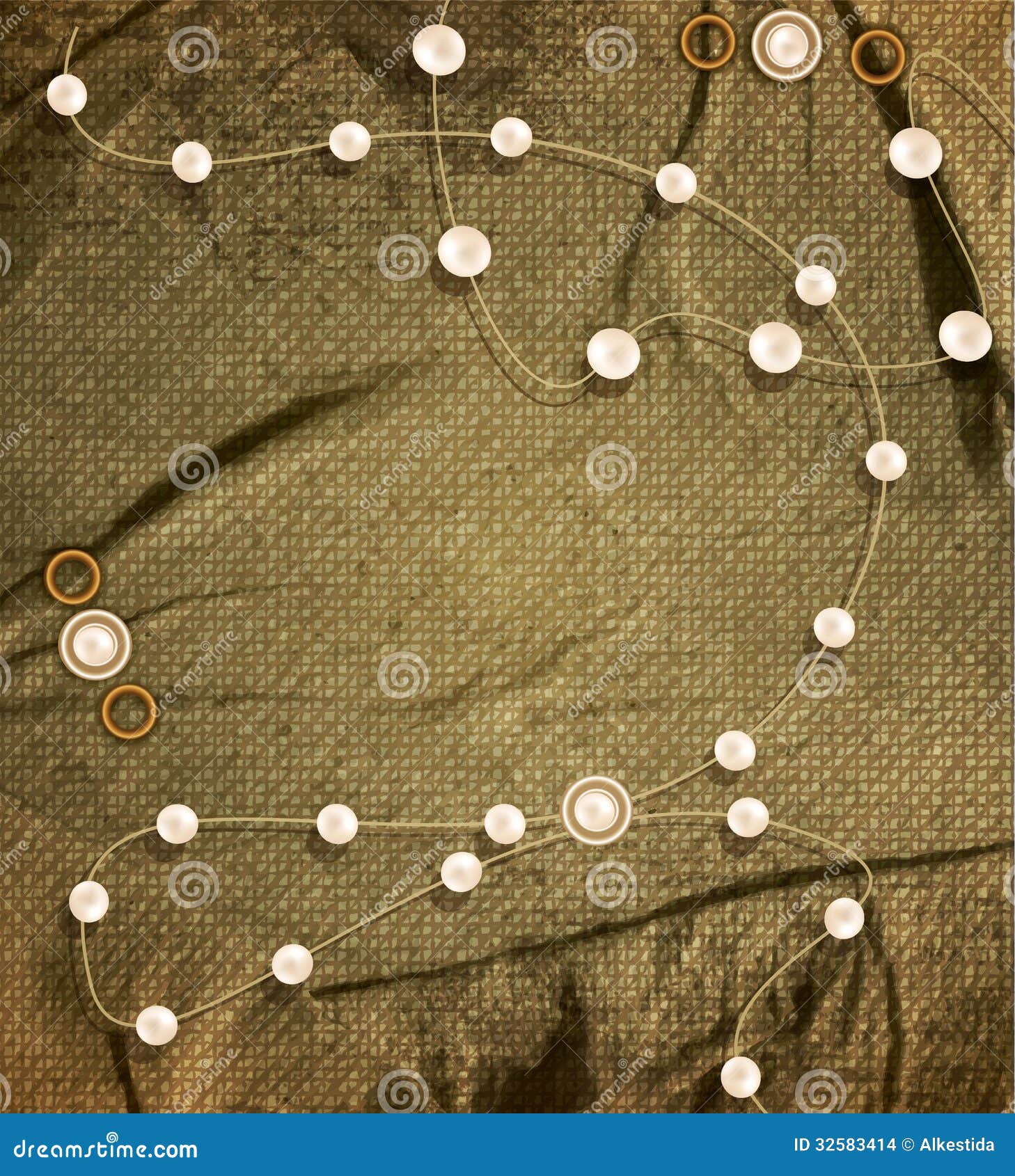 Vector Vintage Background with Strings of Pearls Stock Vector ...