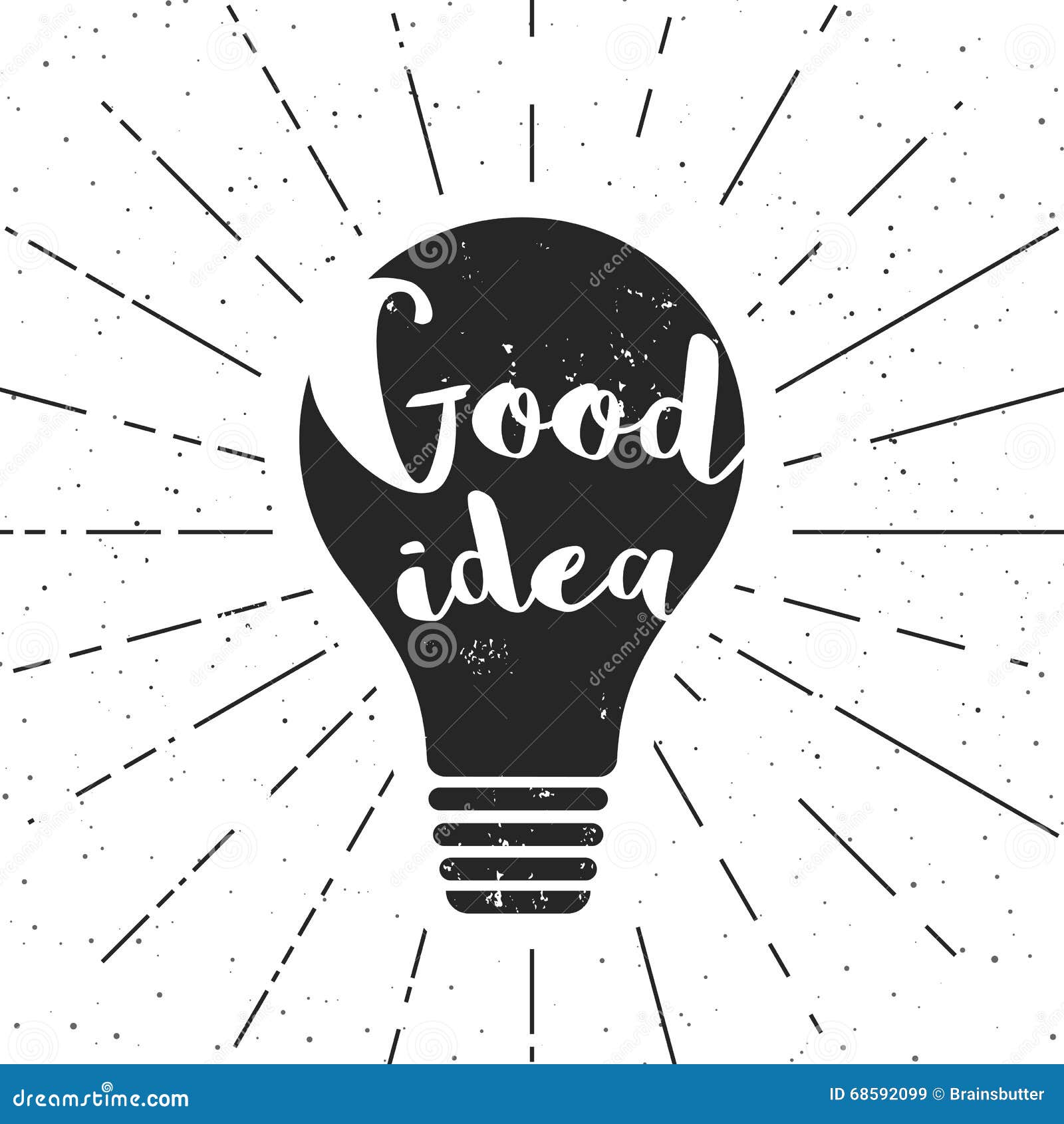 Vector Vintage Banner with Bulb Icon and Rays. these are Iconic ...