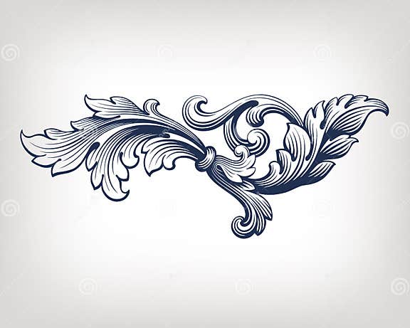 Vector Vintage Baroque Frame Scroll Pattern Stock Vector - Illustration ...