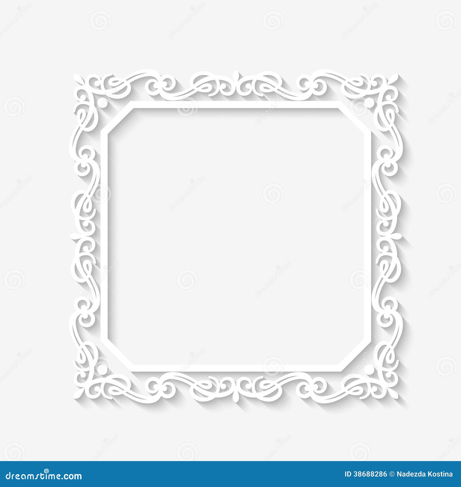 Vintage White Frame Vector