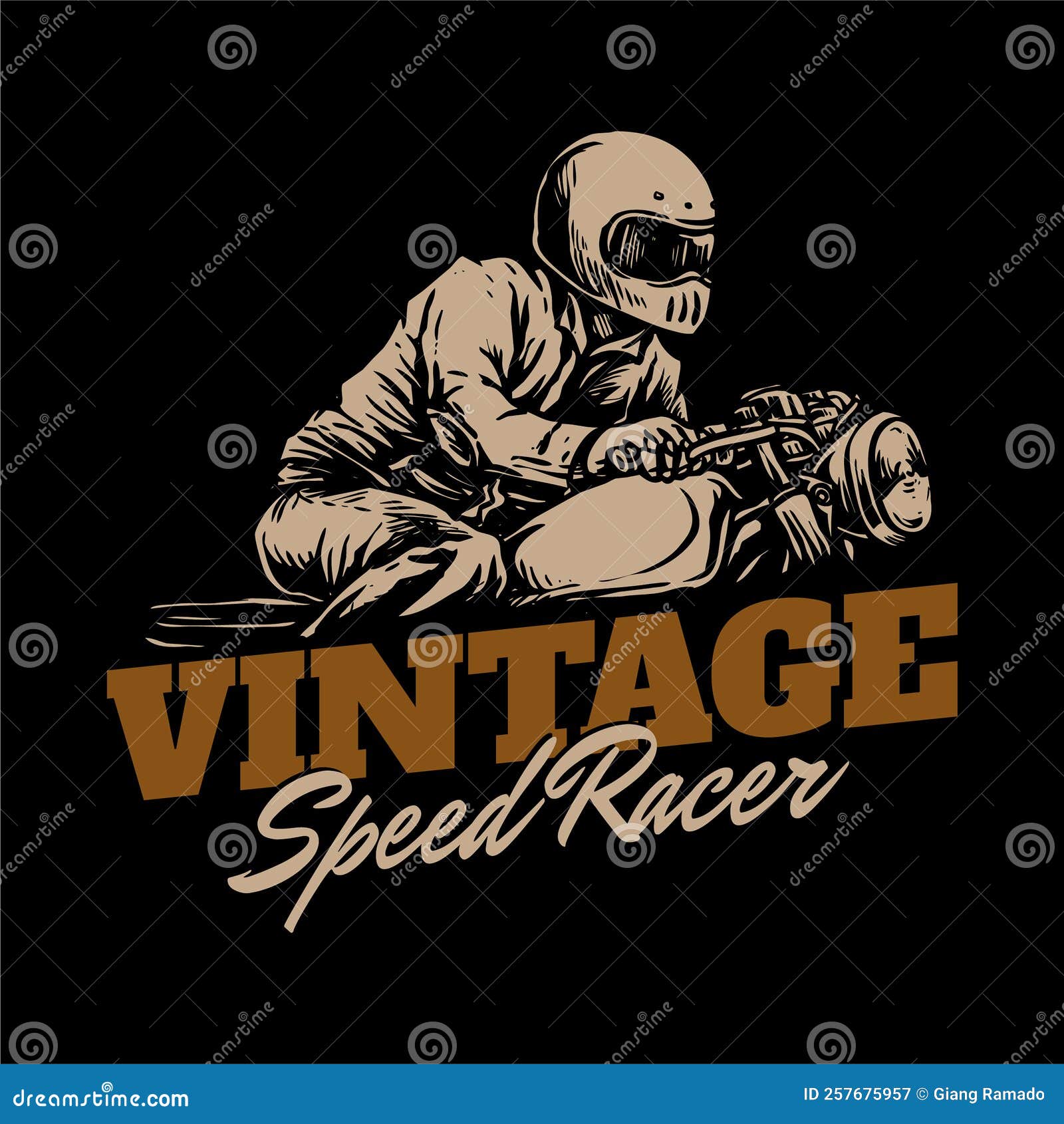 Vector of Vintage Bike Custom Flat Track Motorcycle Stock Vector ...