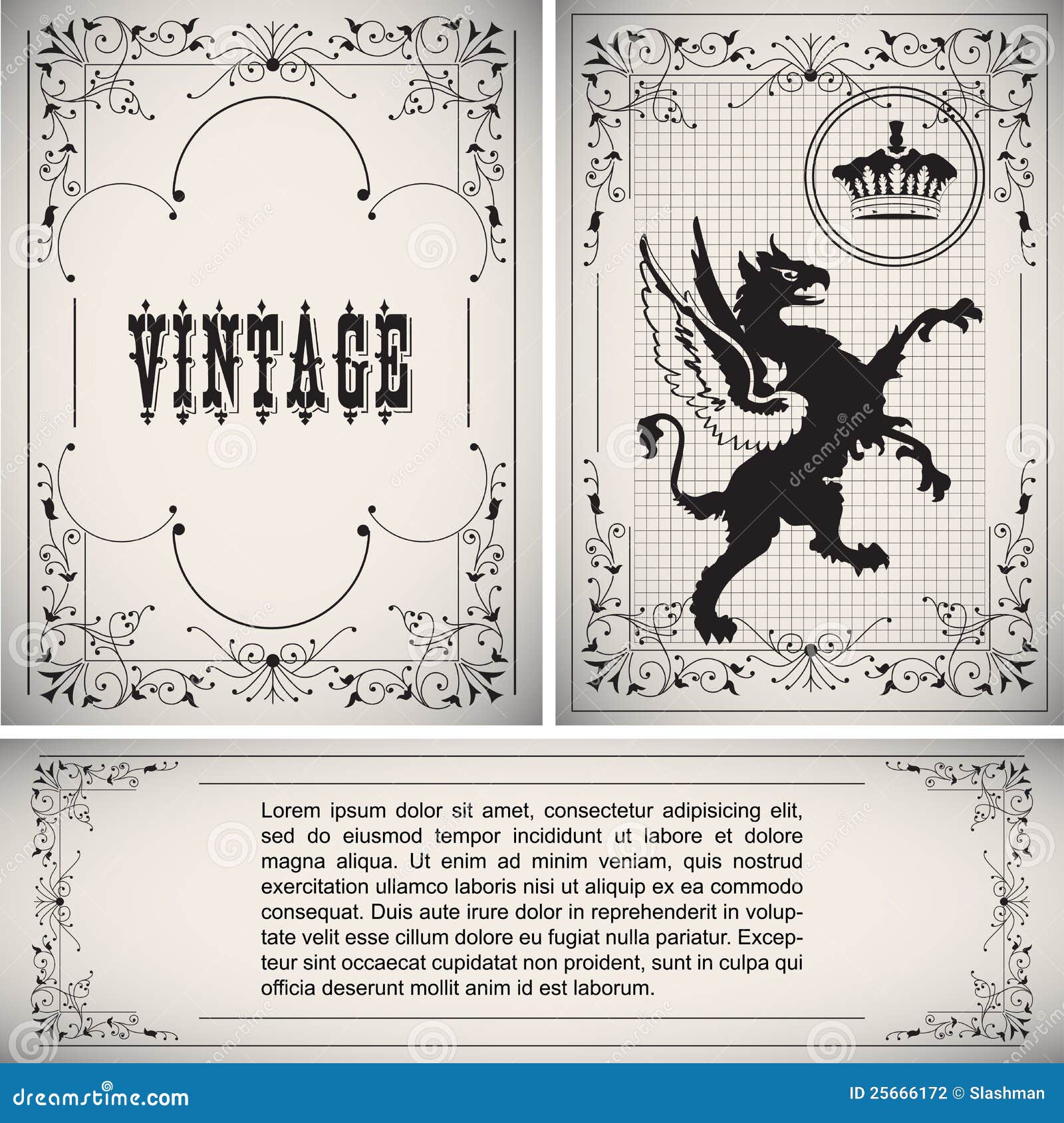Vector vintage border stock vector. Illustration of menu - 25666172