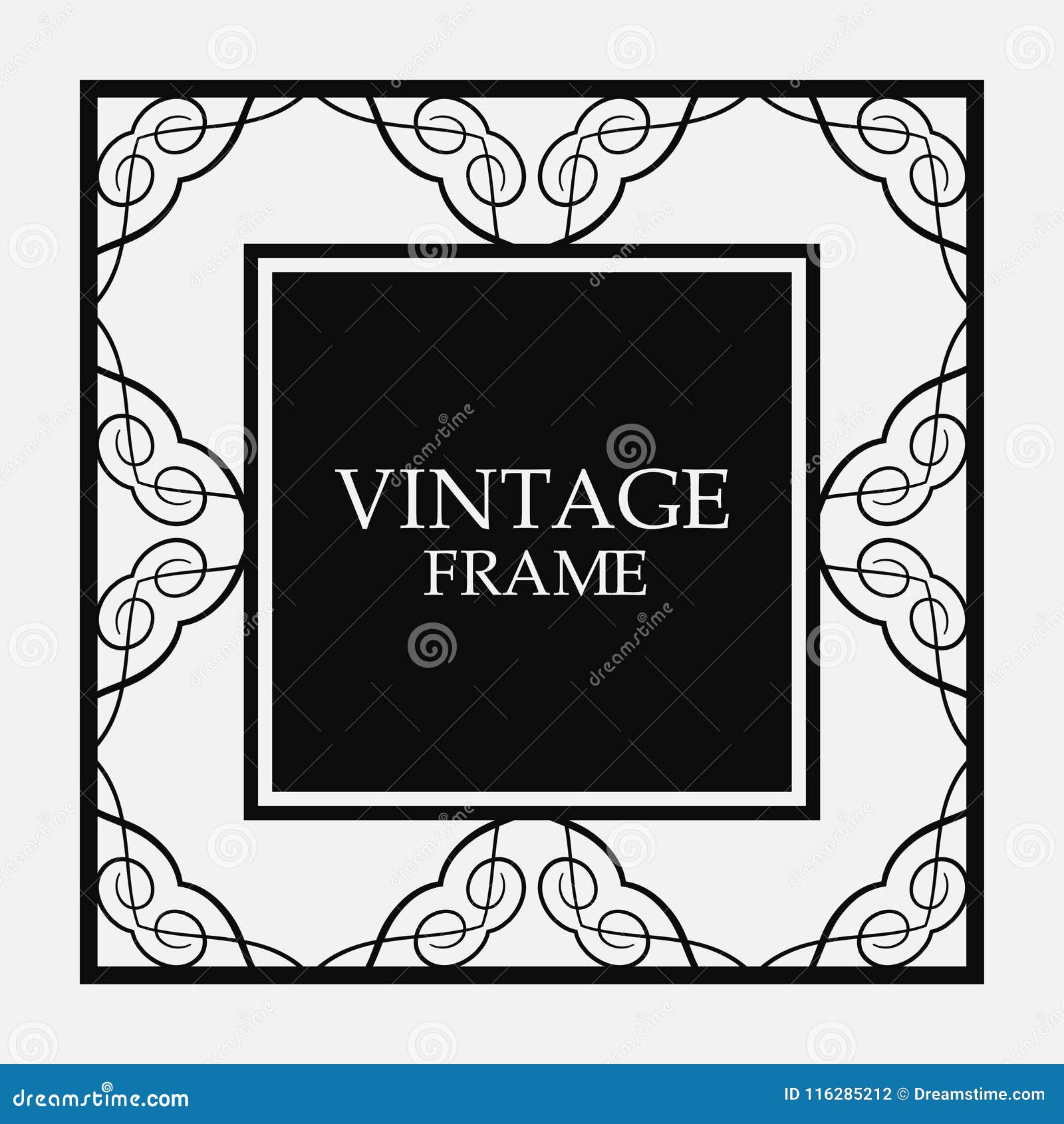 Vintage border frame stock vector. Illustration of classic - 116285212