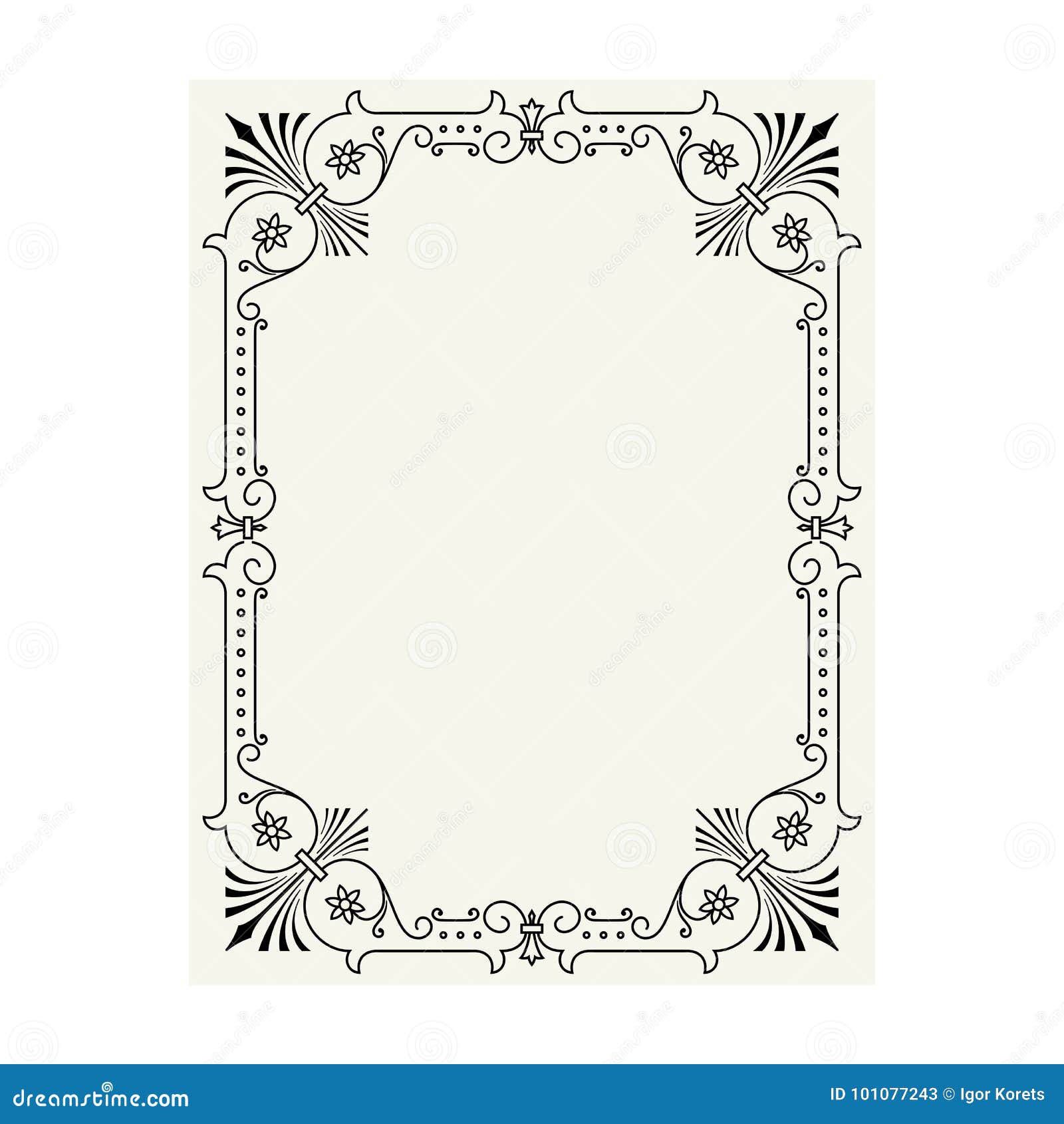 Rococo Style Border Frame Vector Illustration | CartoonDealer.com #3841274
