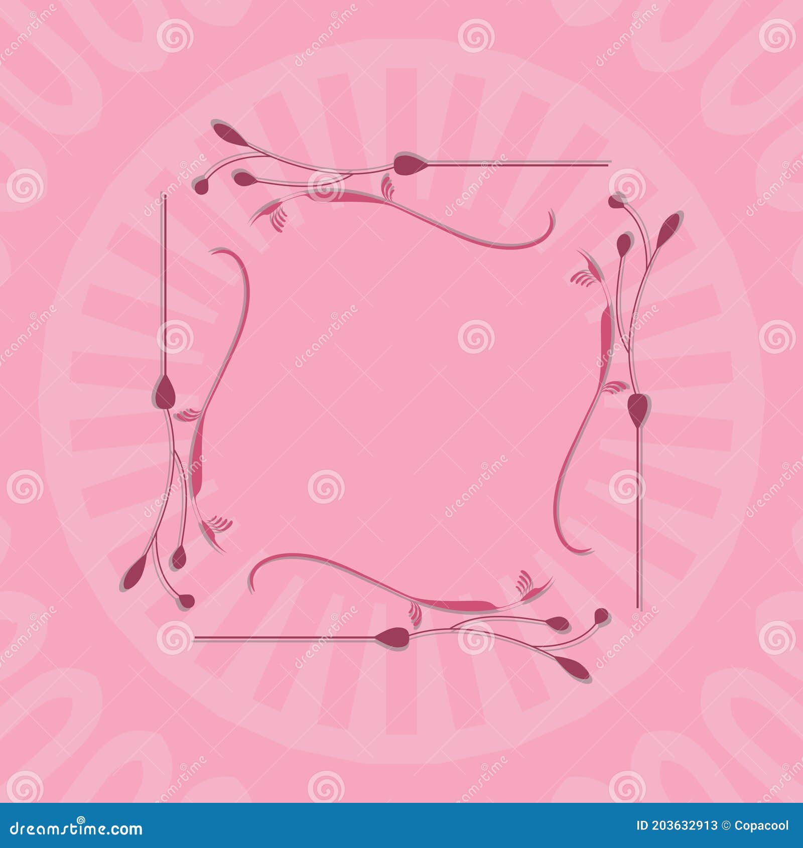 Vector Vintage Border Frame with Leaf. Retro Ornament Pattern Stock ...