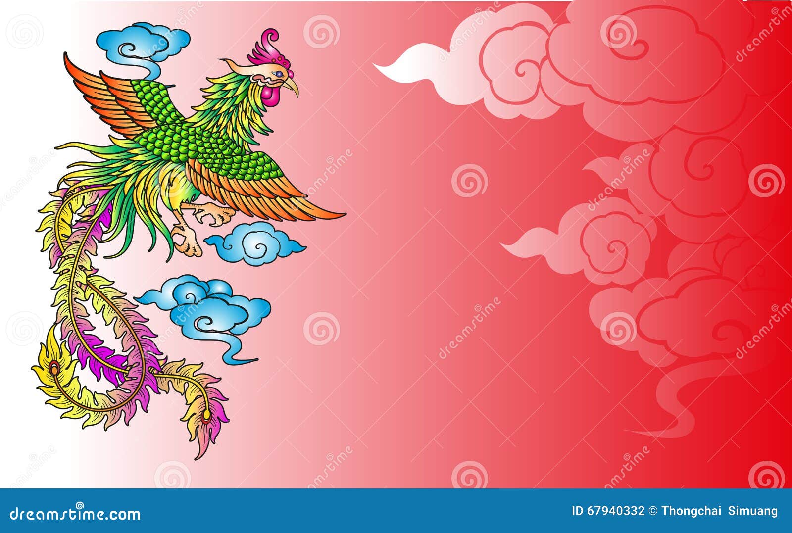 Vector Vintage Chinese Phoenix Engraving Stock Vector - Illustration of ...