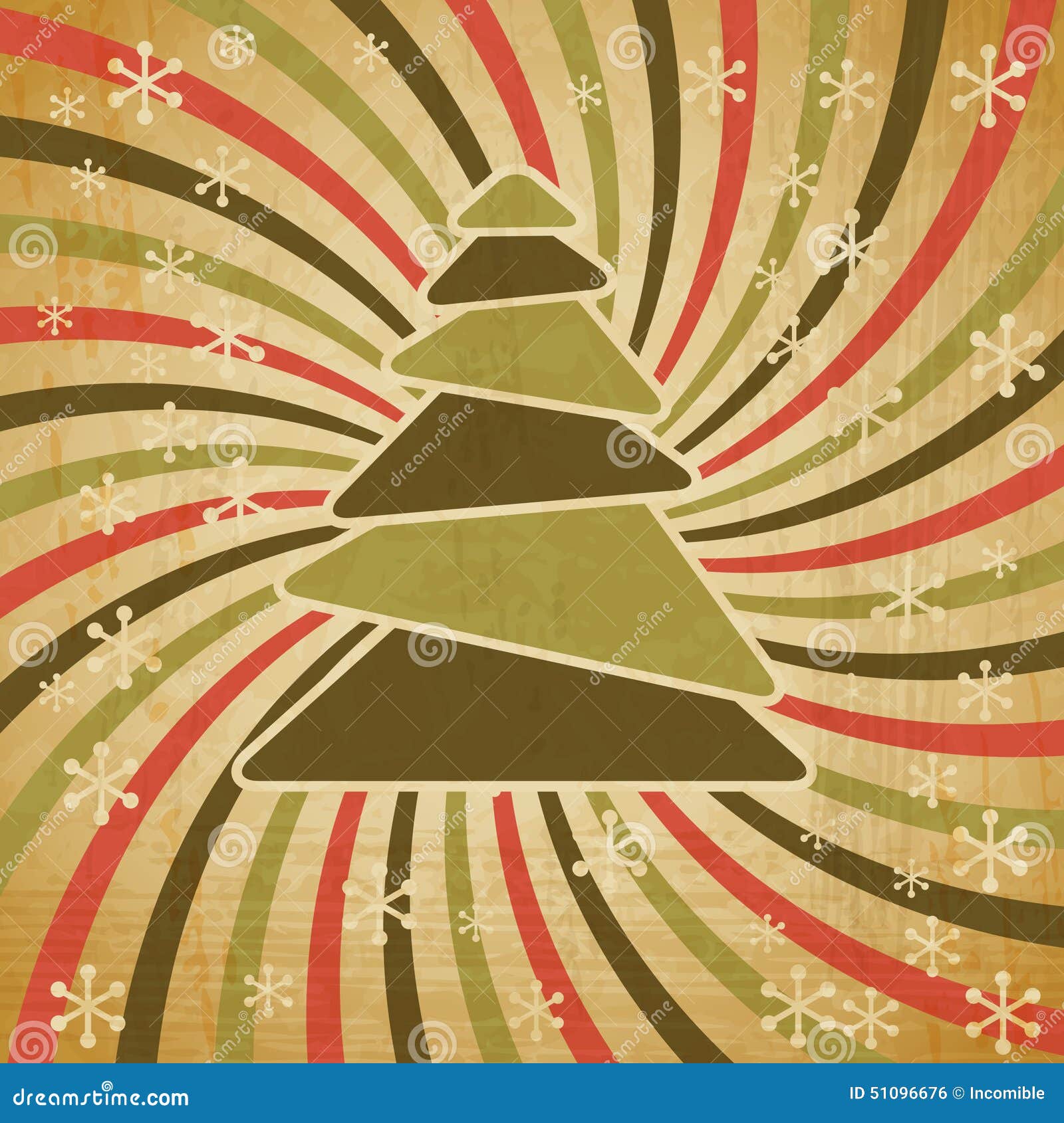 Vector Vintage Christmas Background in Retro Style Stock Vector ...