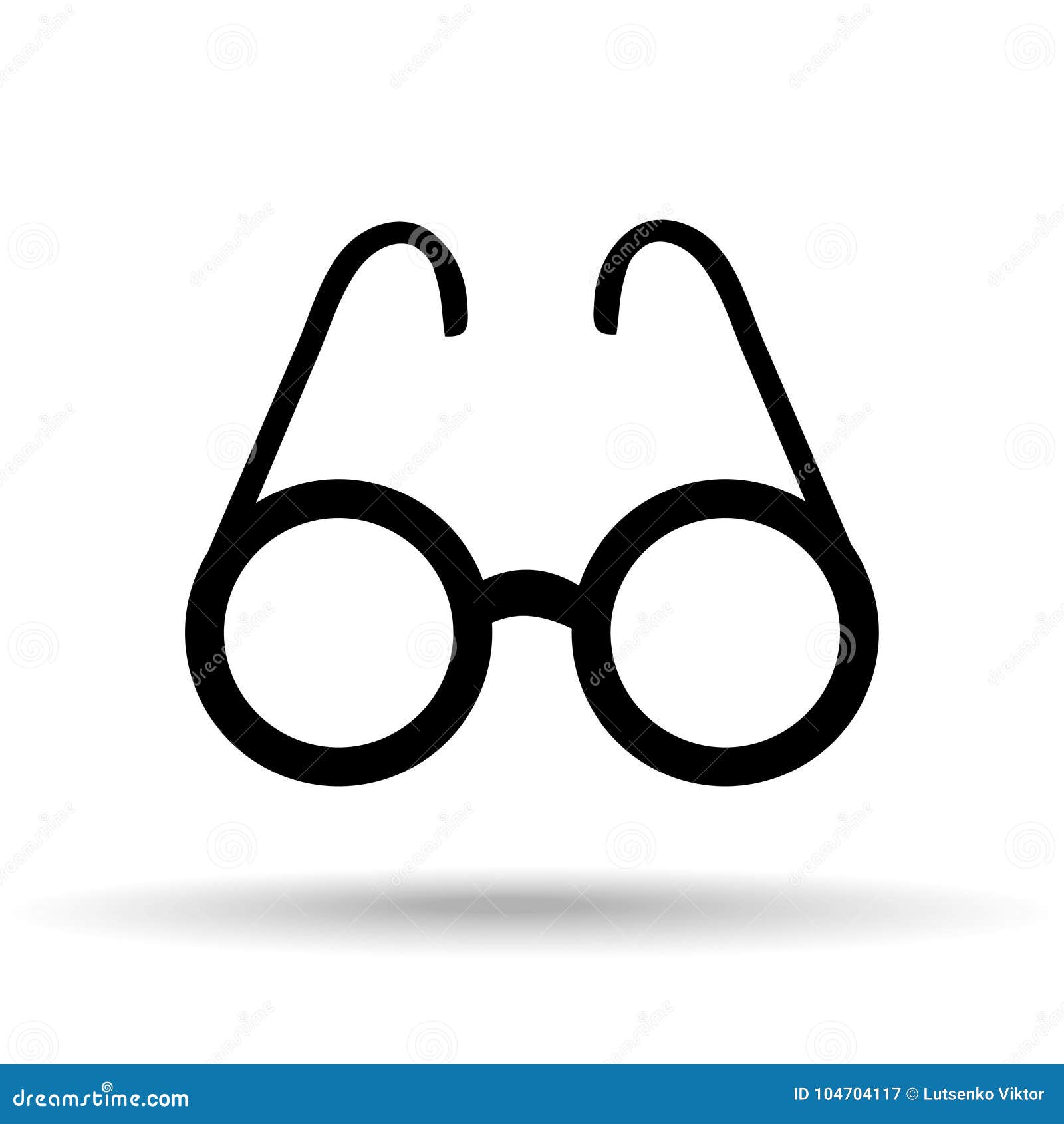 Vector Vintage Circle Glasses Icon Stock Illustration - Illustration of ...