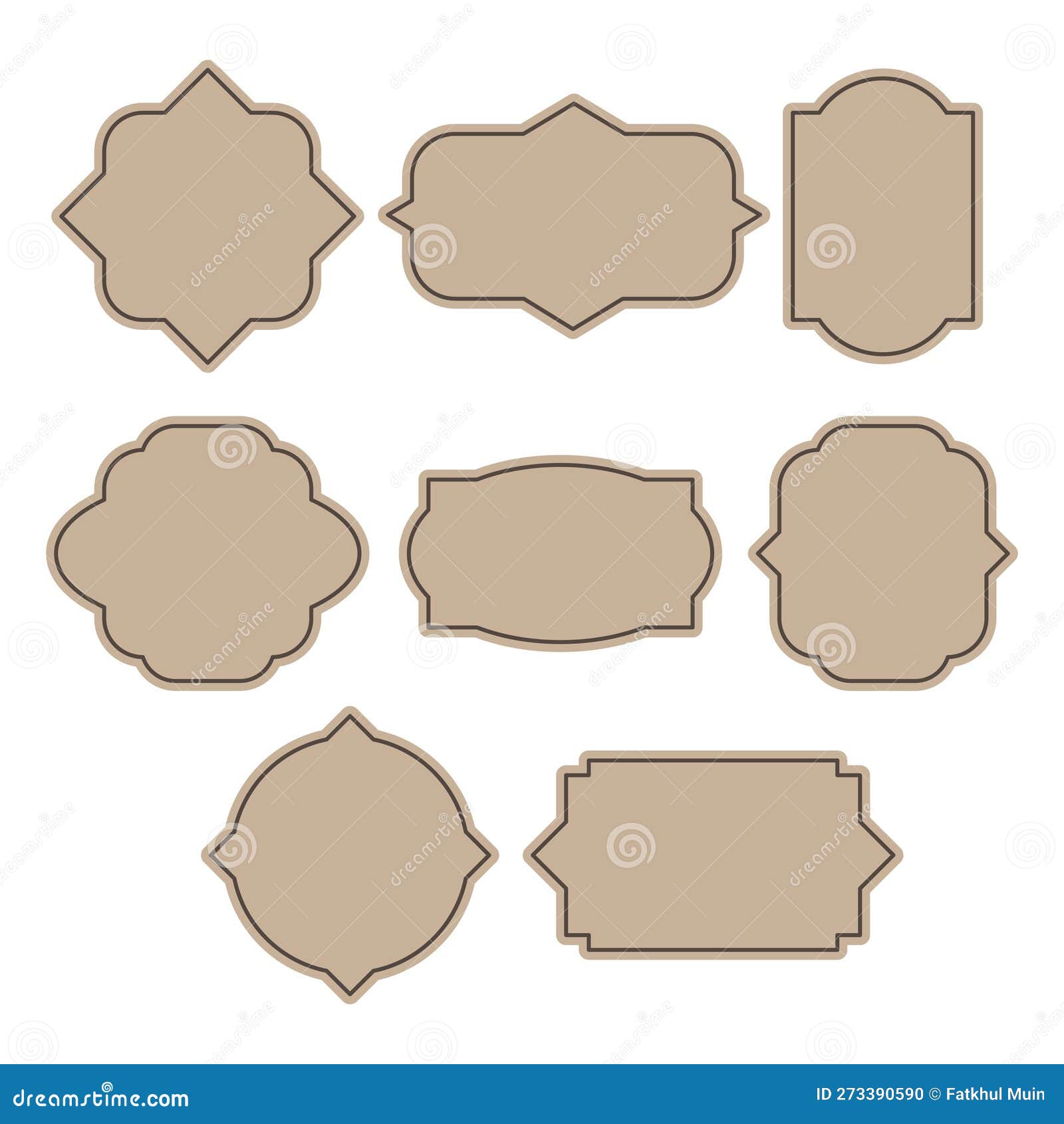 Vector Vintage Classic Label Stickers Frame Set Stock Vector ...