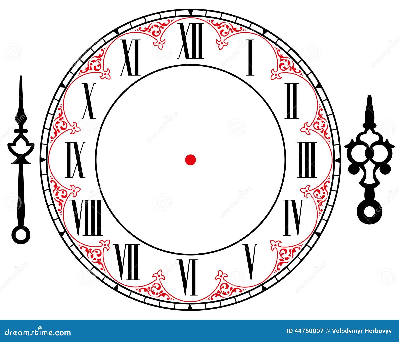 Vector vintage clock stock vector. Illustration of black - 44750007