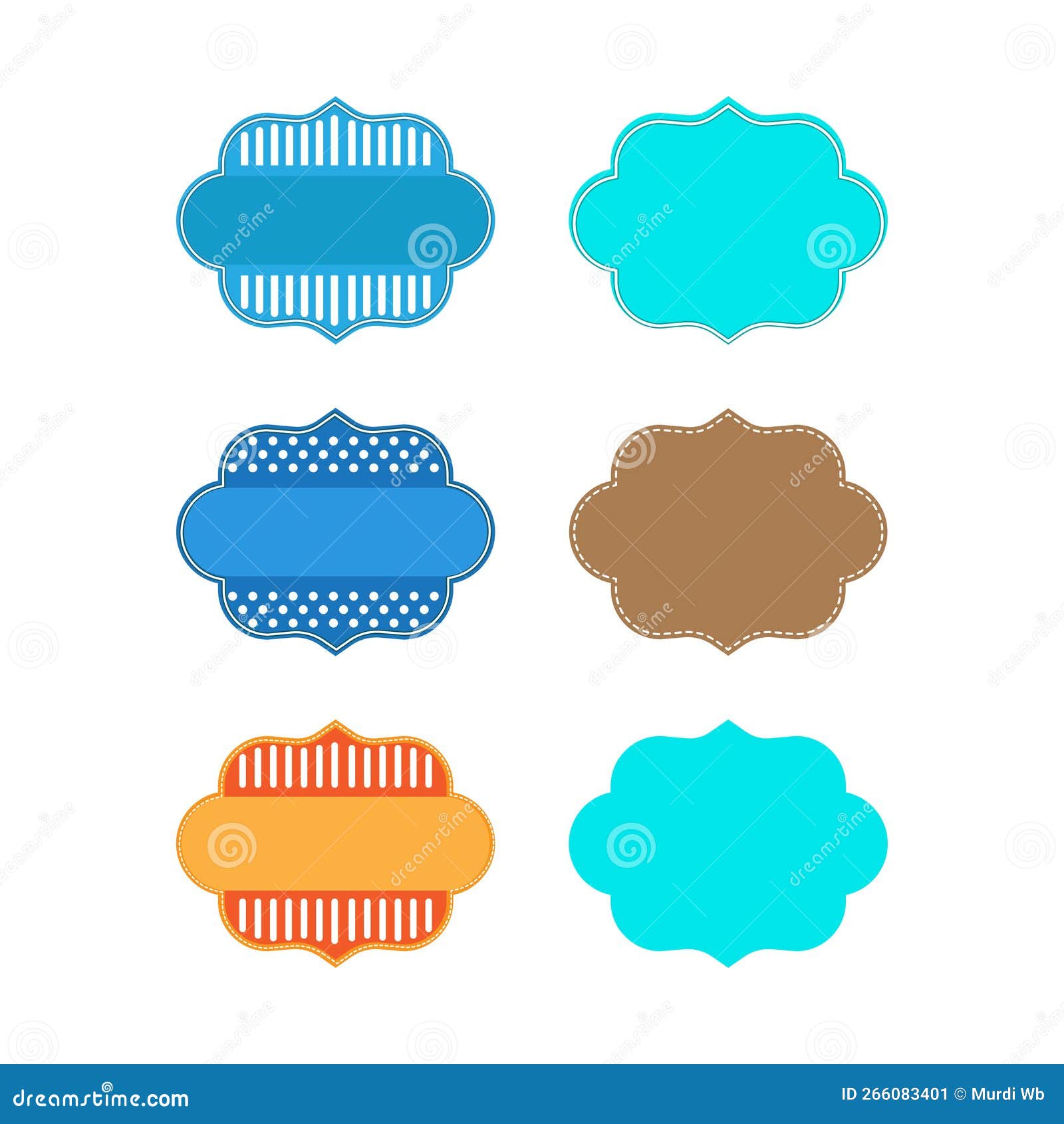 Vector Vintage Color Label Stickers Frame Set Stock Vector ...