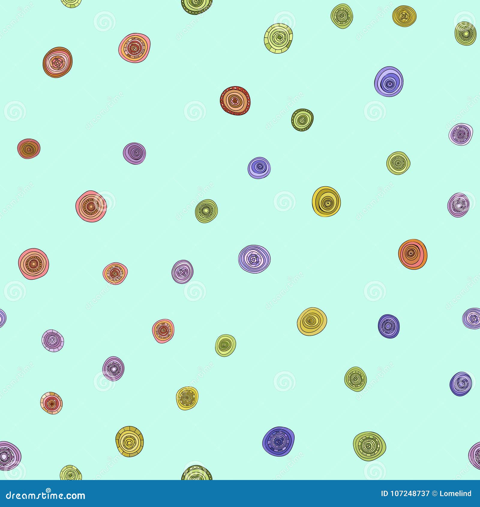 Vector Vintage Colored Circles Seamless Pattern Stock Illustration ... Vector Vintage Colored Circles Seamless Pattern Stock Illustration ...