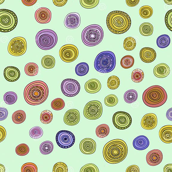 Vector Vintage Colored Circles Seamless Pattern Stock Illustration ... Vector Vintage Colored Circles Seamless Pattern Stock Illustration ...