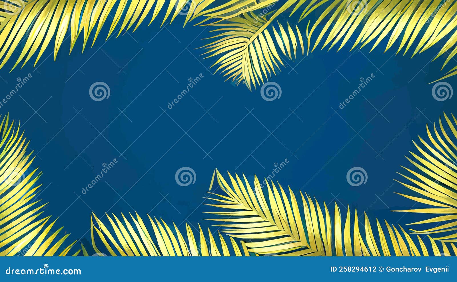 Vector Vintage Composition with Exotic Leaves. Botanical Classic ...