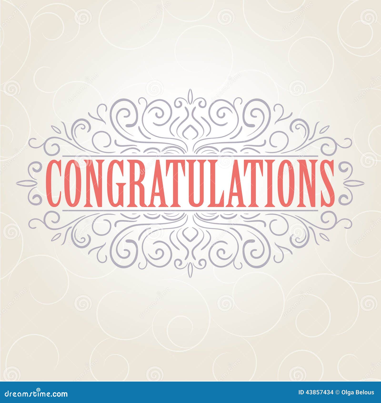 Vector Vintage Congratulations Card Stock Vector - Illustration of ...