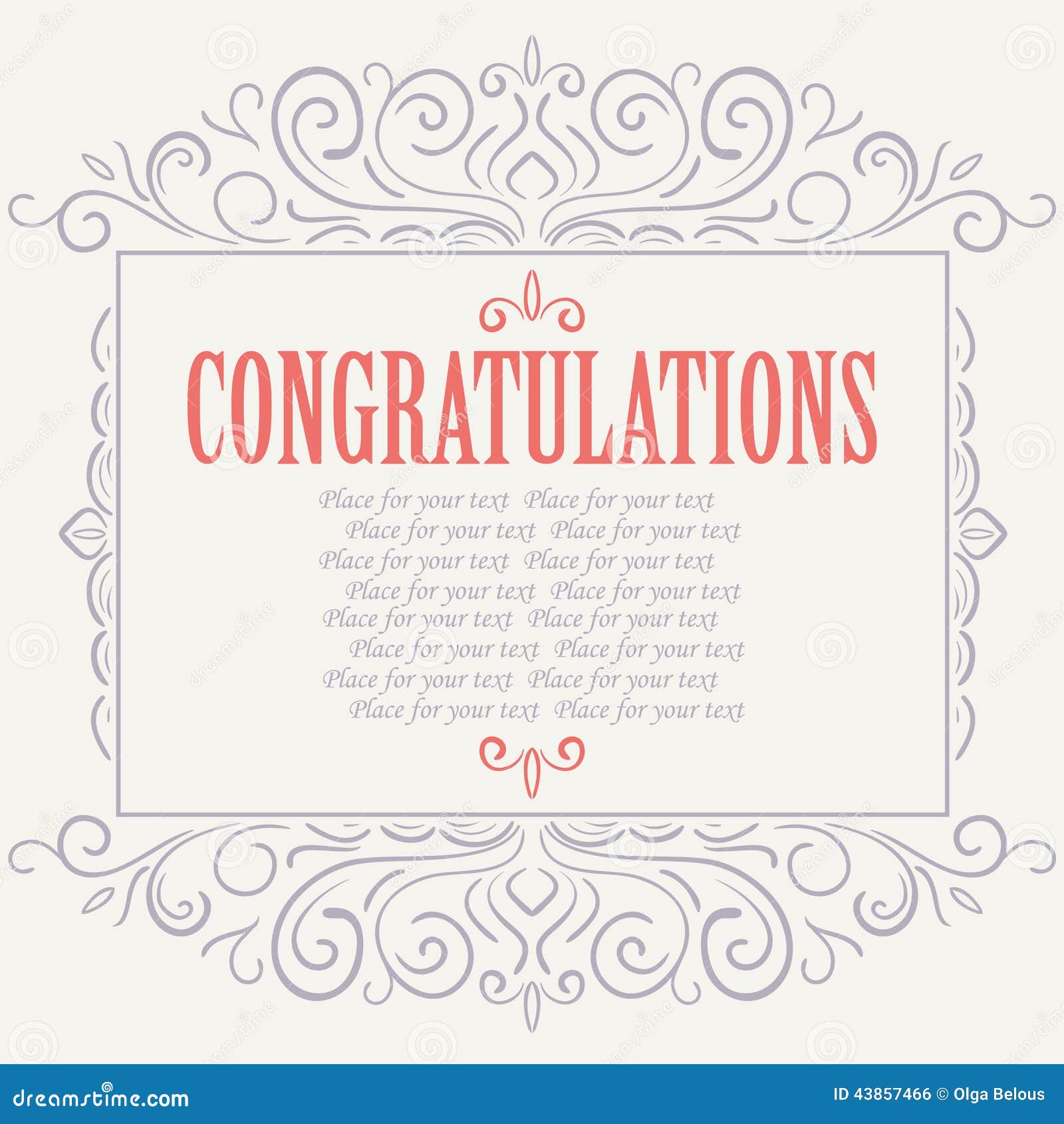 Vector Vintage Congratulations Card Stock Vector - Illustration of ...