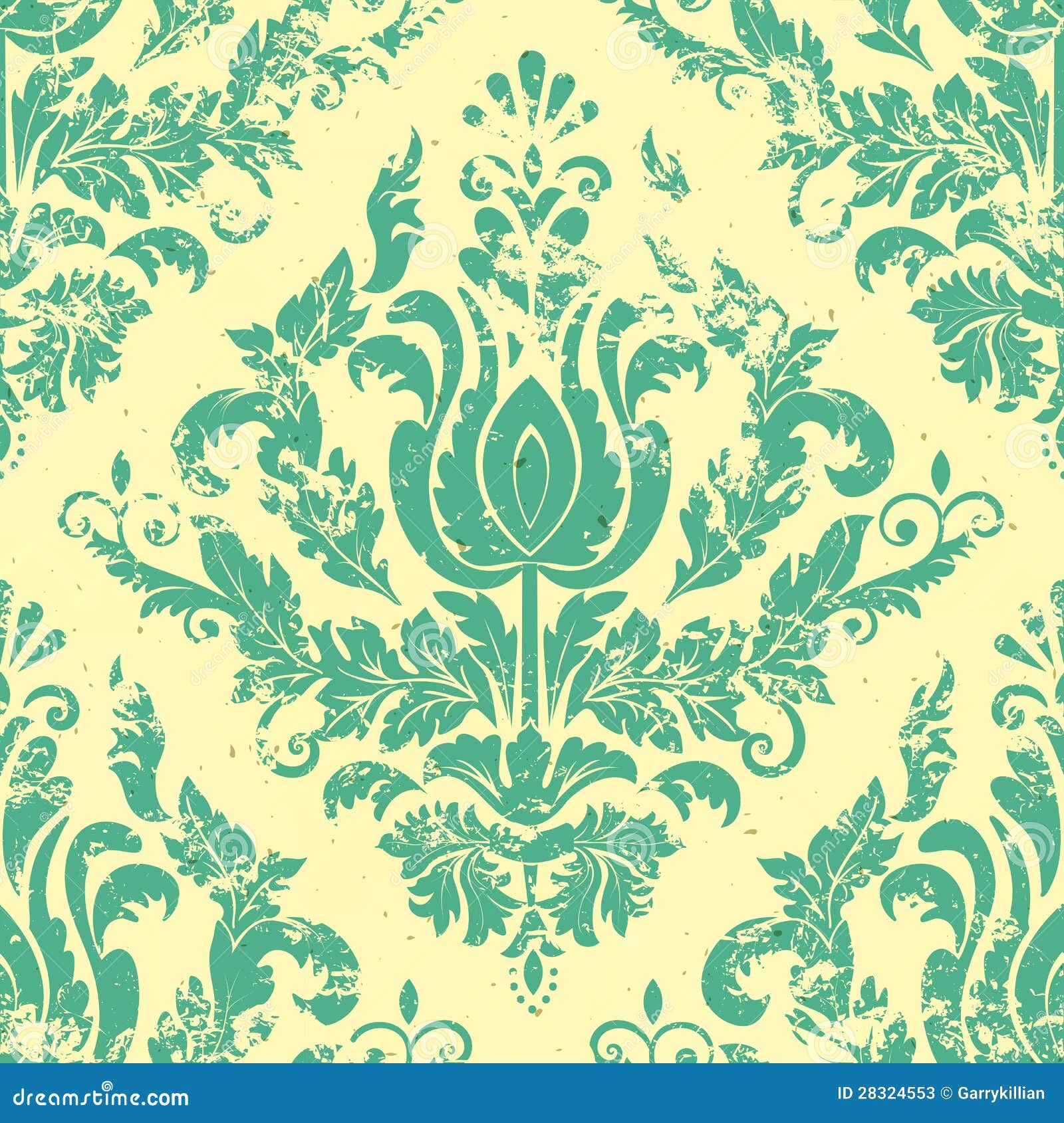 Vector Vintage Damask Seamless Pattern Element. Stock Vector ...