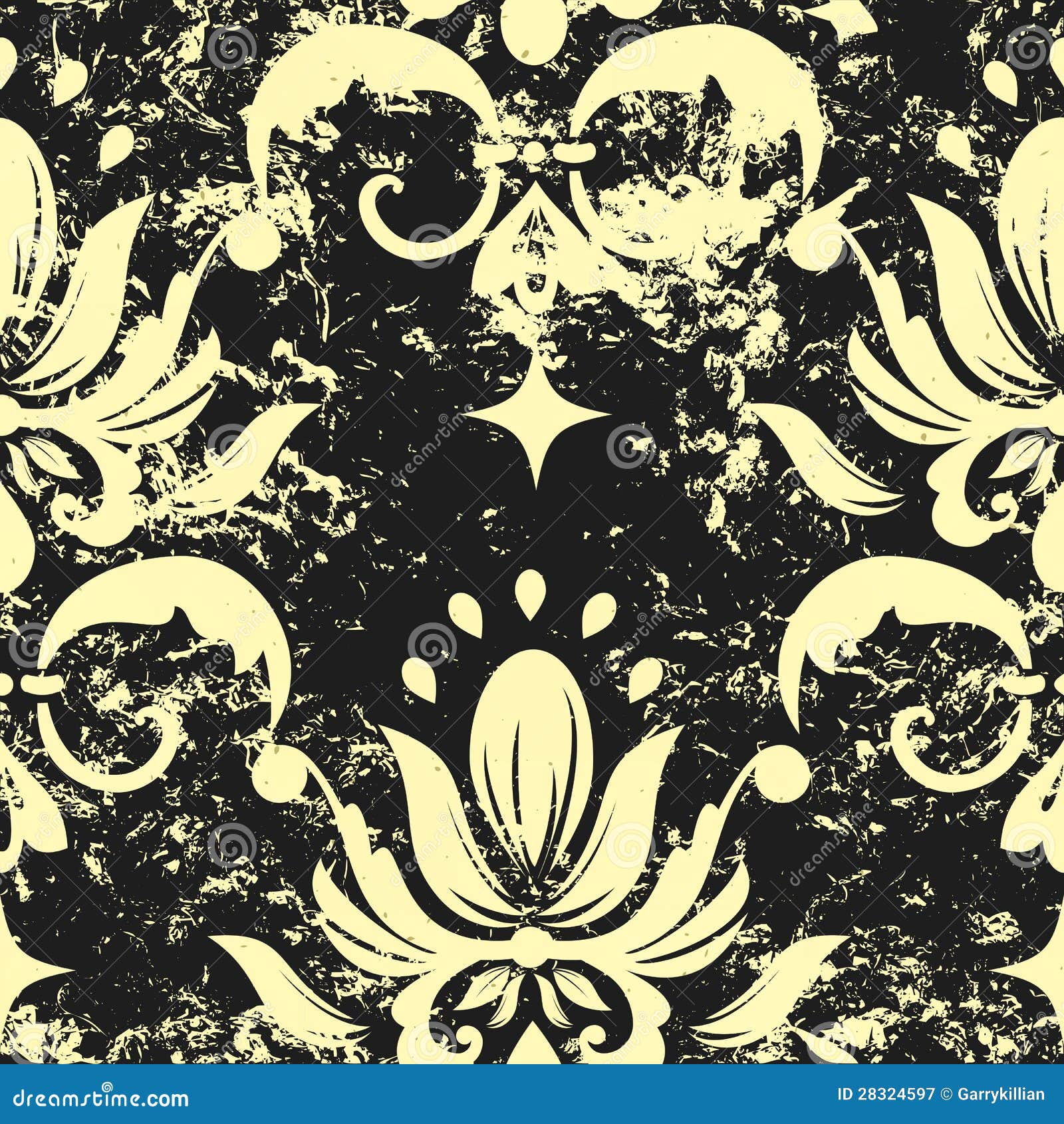 Vintage Damask Pattern Set Vector. Old 30s Style Decoration Textures ...
