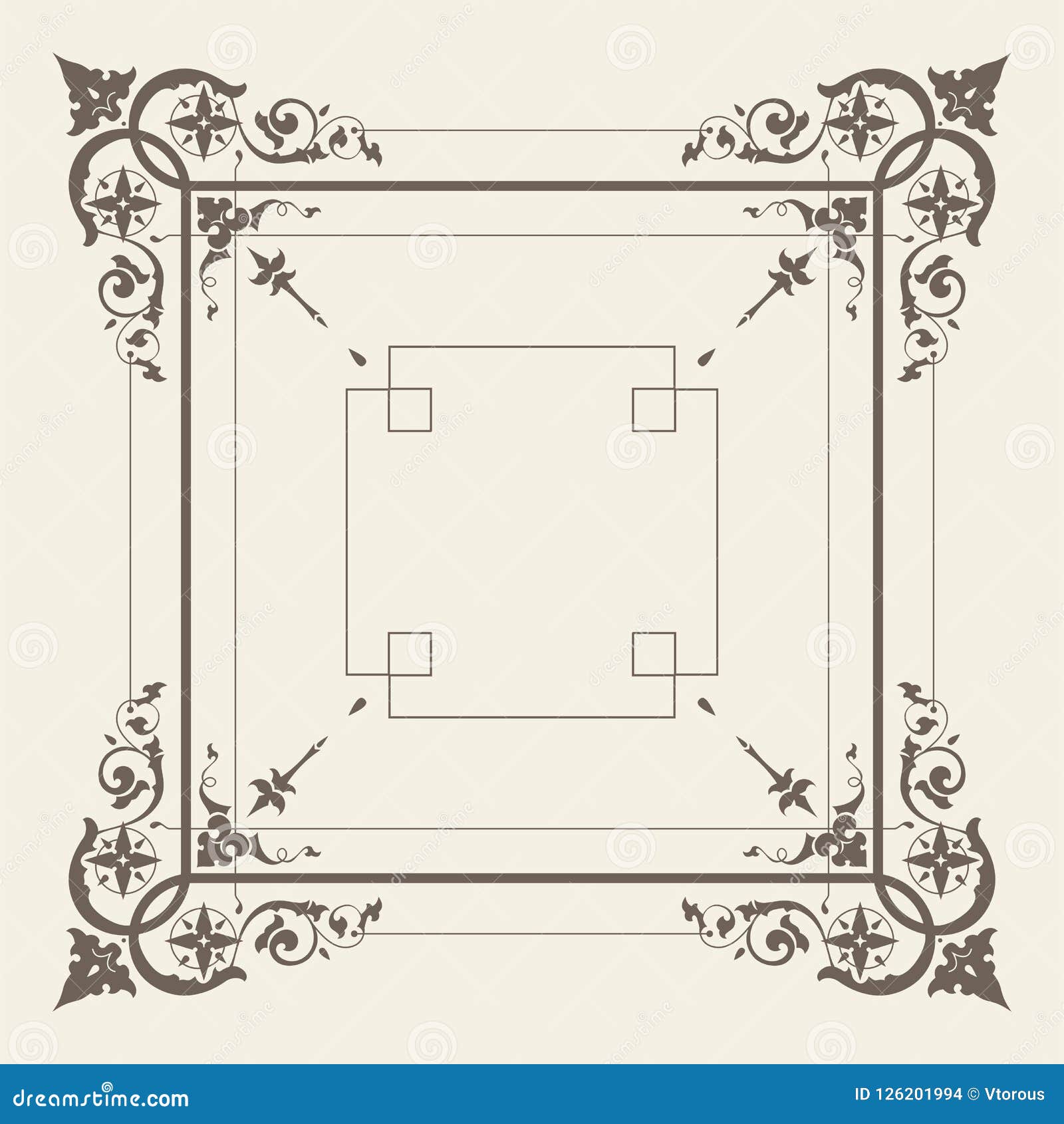 Vector Vintage Square Frame Stock Vector - Illustration of abstract ...