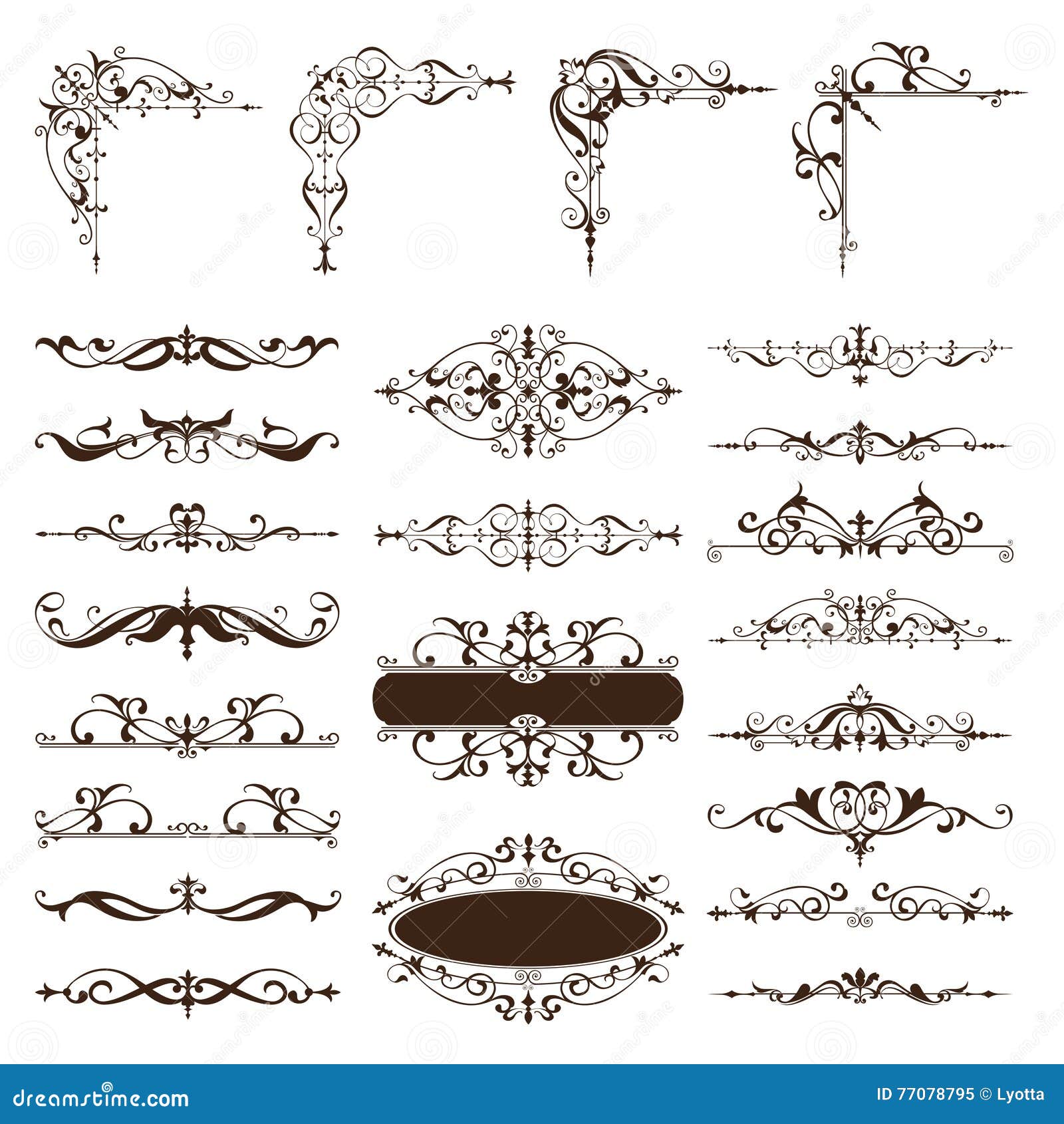 Brown Curlicues Stock Illustrations – 174 Brown Curlicues Stock ...