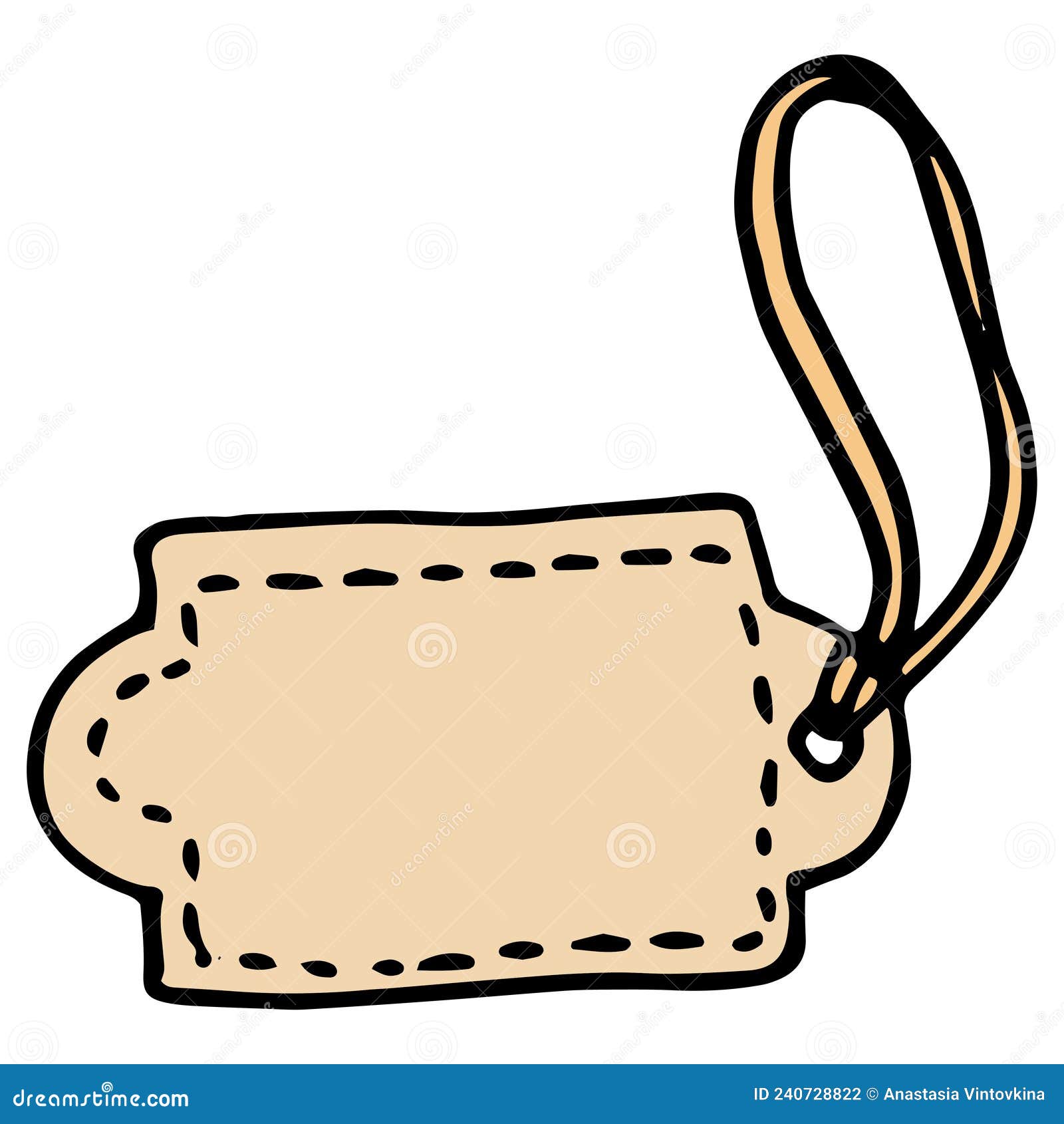 Rectangular Empty Gift Tag. Hand-drawn in Doodle Style, Black Outline ...