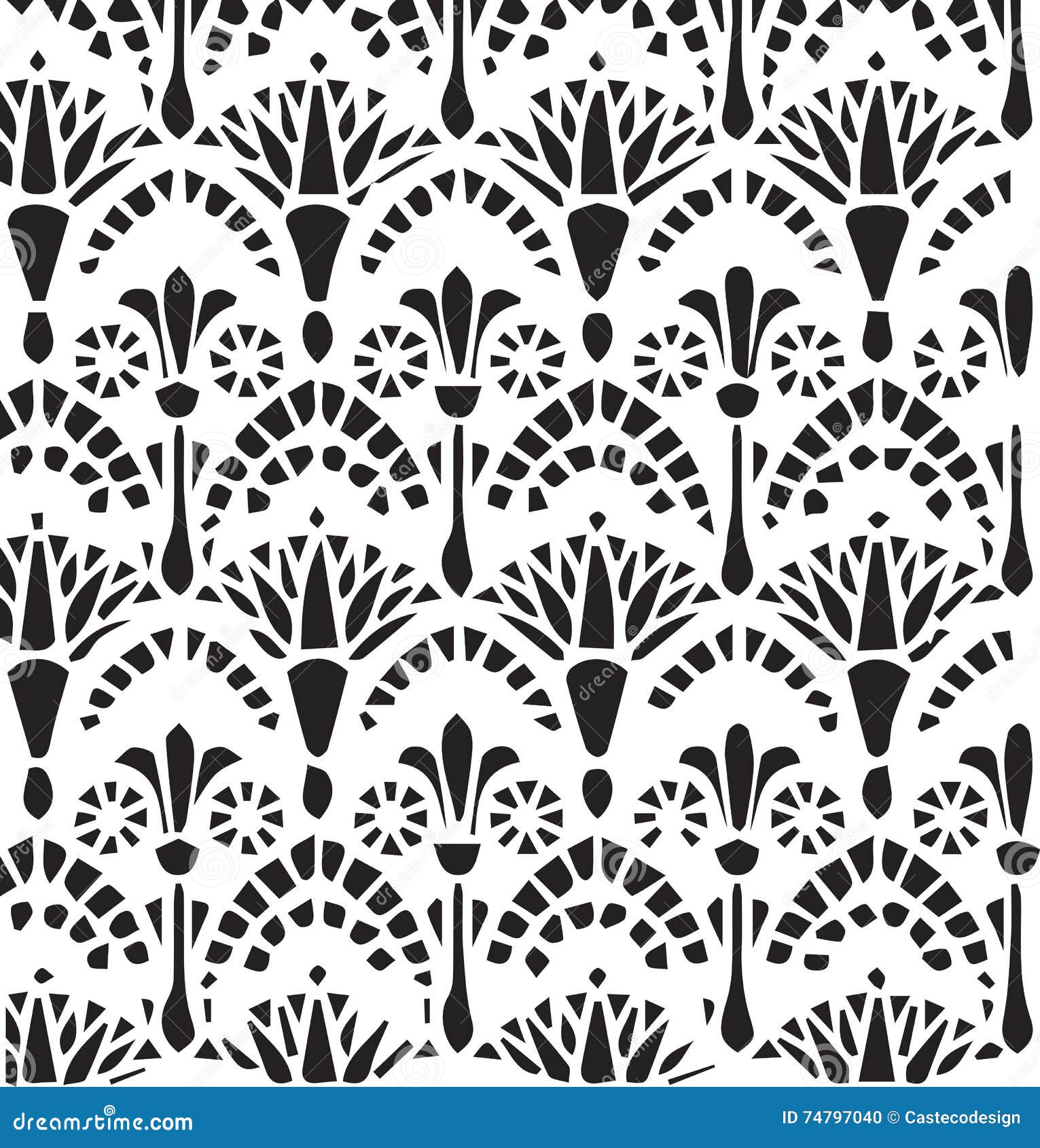 Vector Vintage Egyptian Ornament Floral Pattern Stock Vector ...