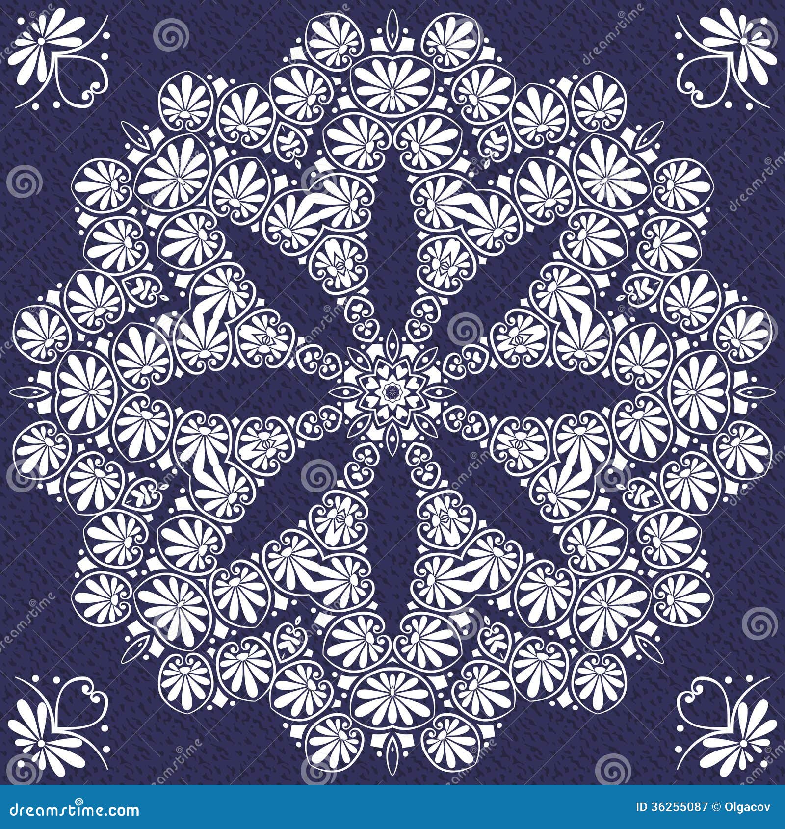 Vector Vintage Elegant Lace Ornament Snowflake Stock Vector ...