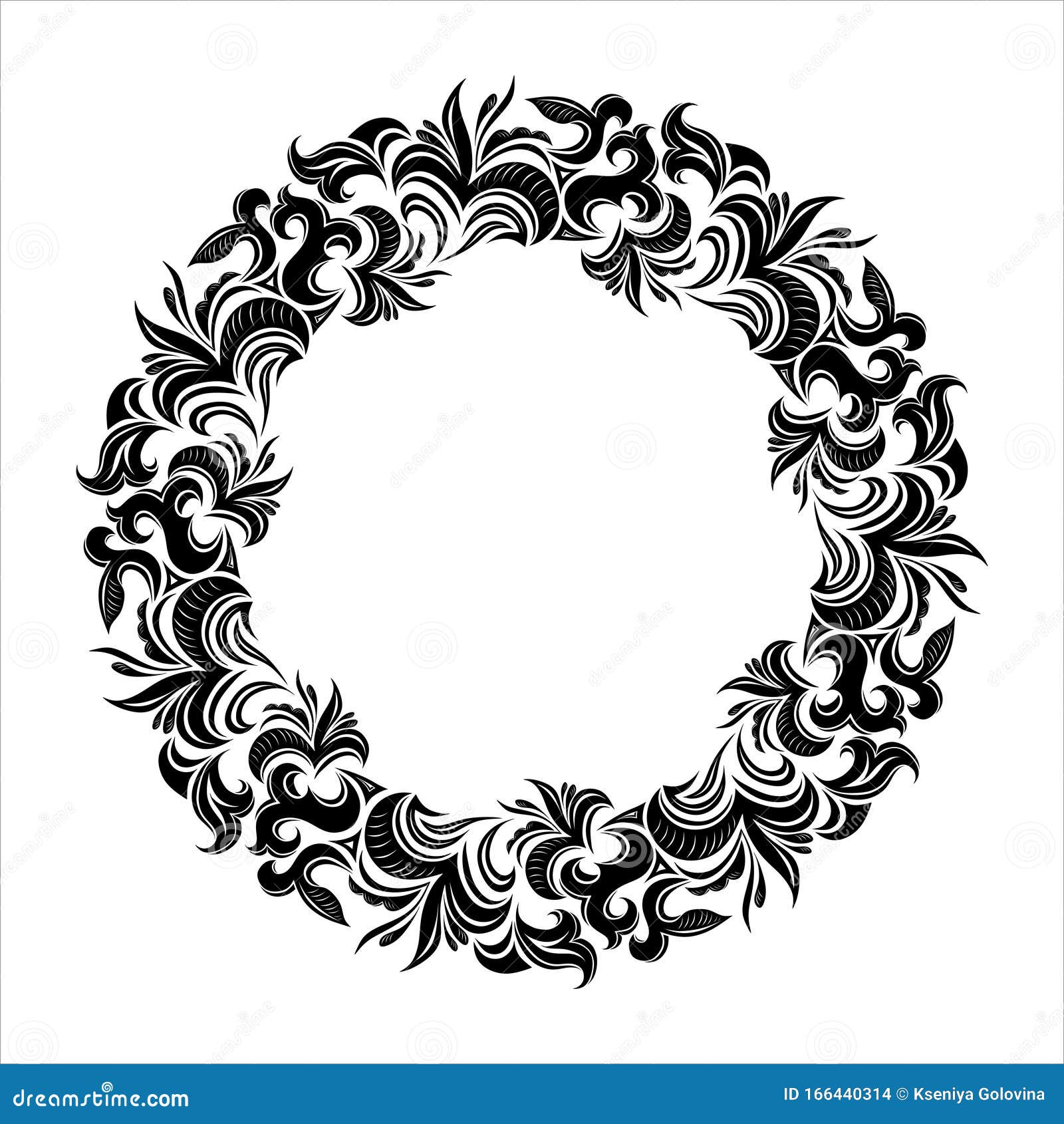 Vector Vintage Element, Round Frame for Design Template. Lux Ornament ...