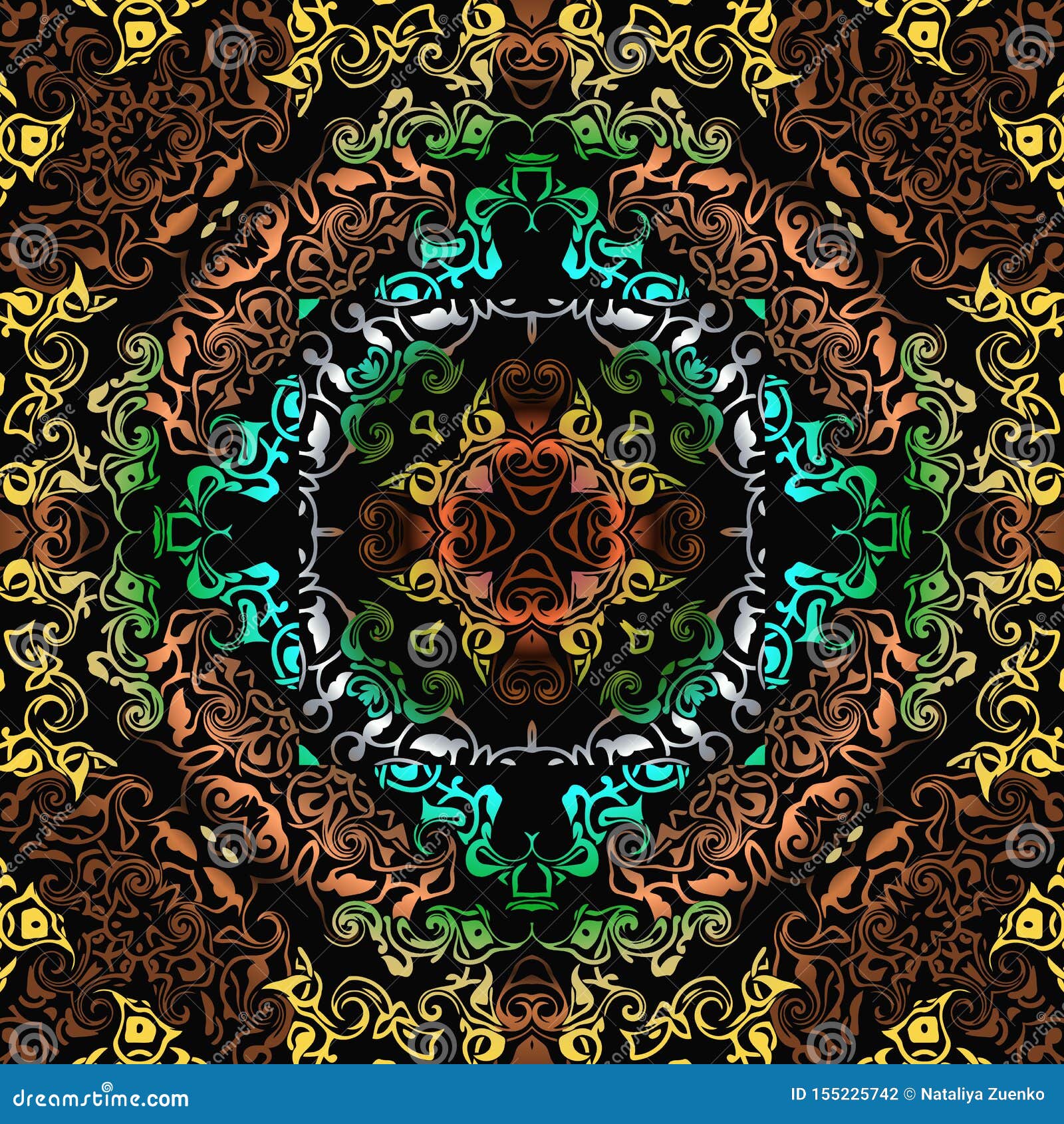 Vector Vintage Engraving with Retro Ornament Pattern in Antique Rococo ...