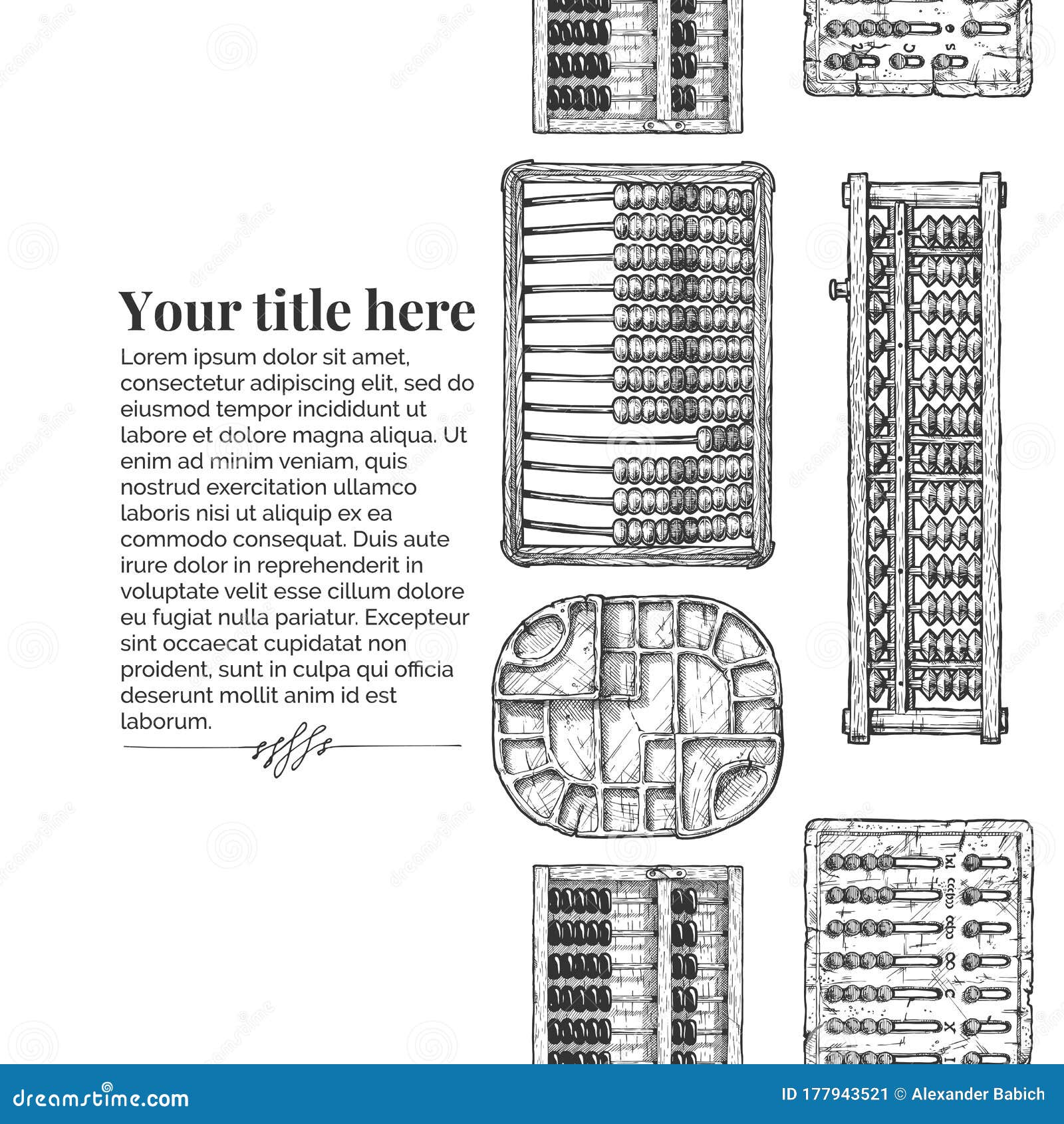 Template with Different Abacus Stock Vector - Illustration of japan ...