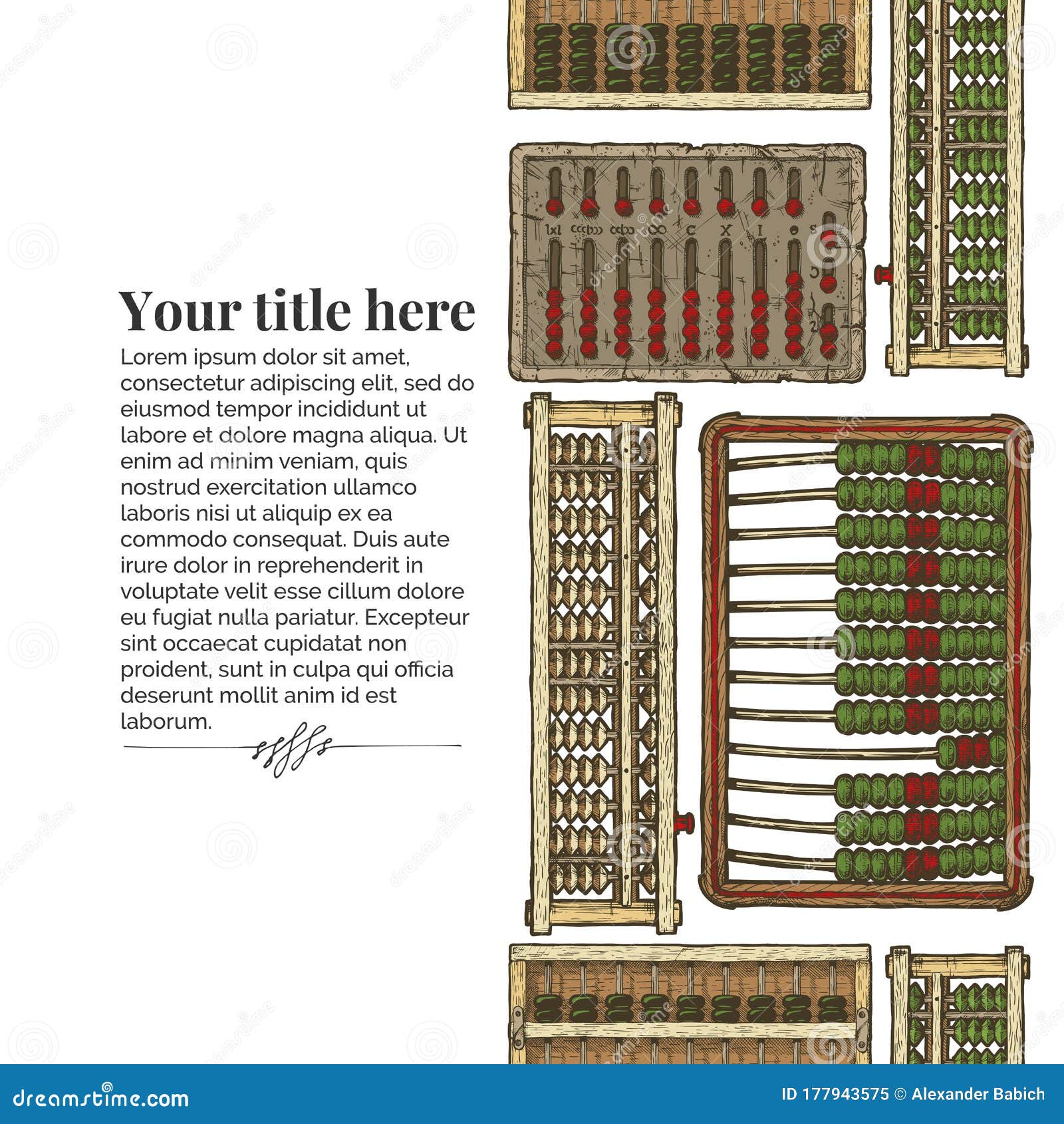 Template with Different Abacus Stock Vector - Illustration of ...