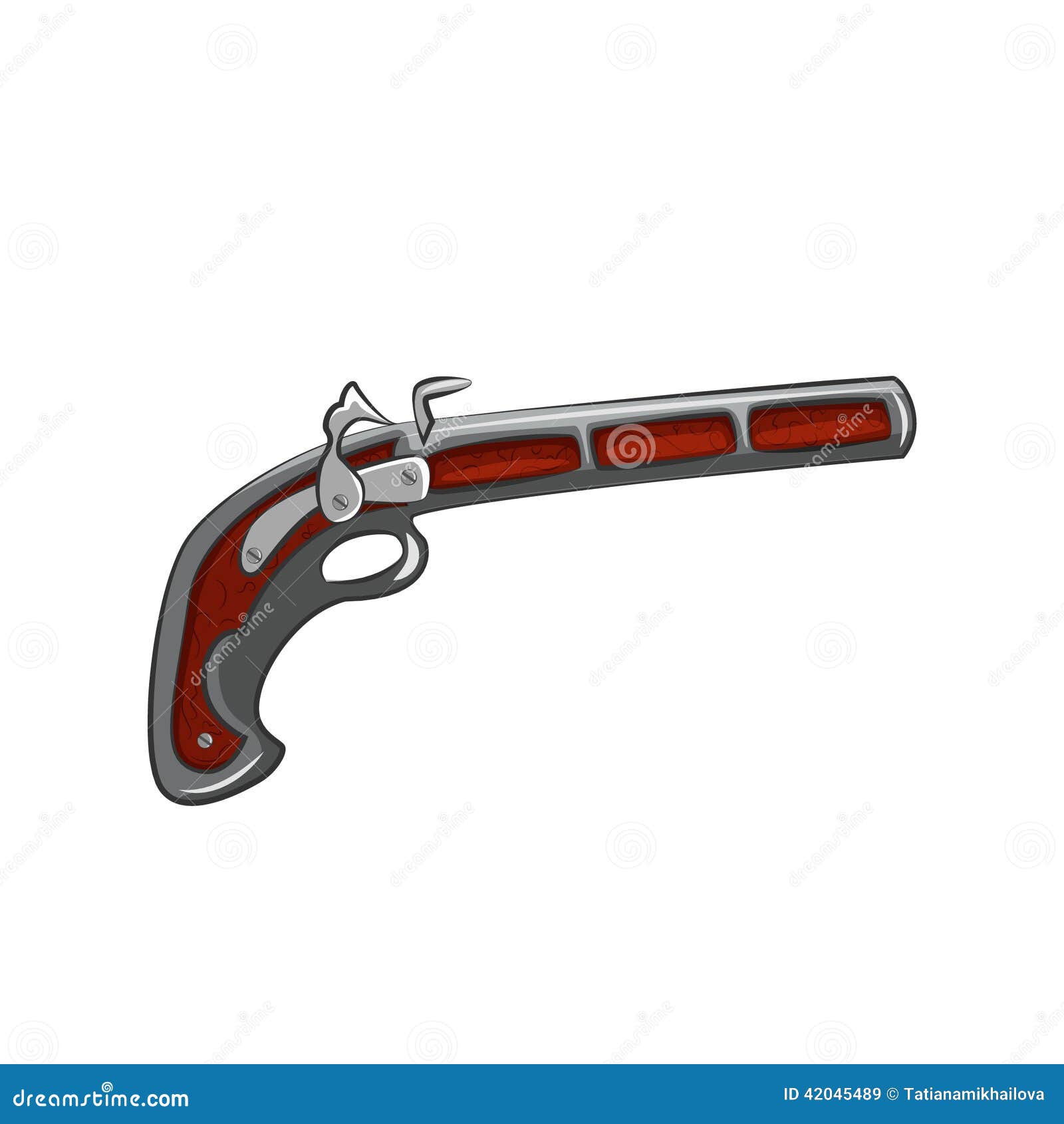 Vintage Flintlock Pistol Or Musket Cartoon Vector | CartoonDealer.com ...
