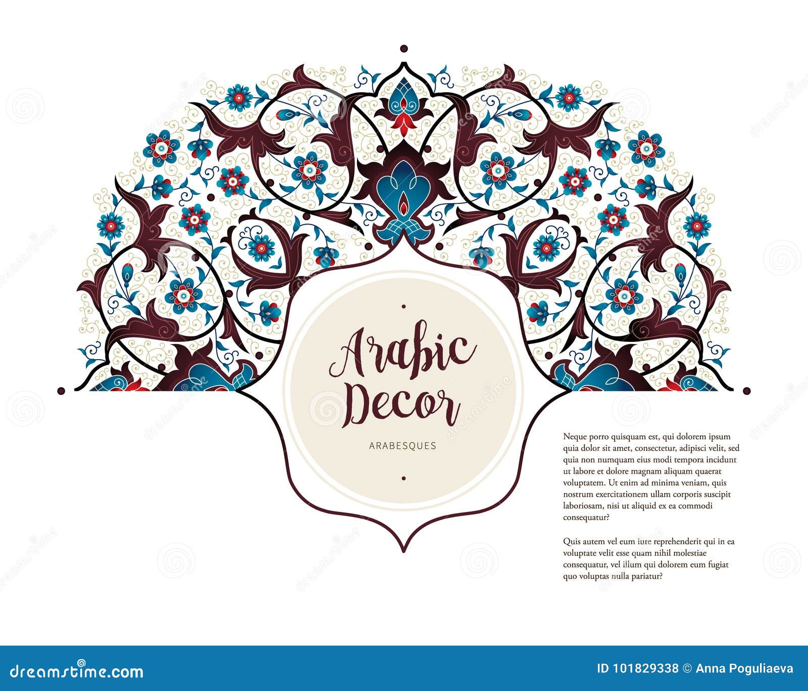 Vector Vintage Floral Frame Eastern Style Stock Vector Illustration