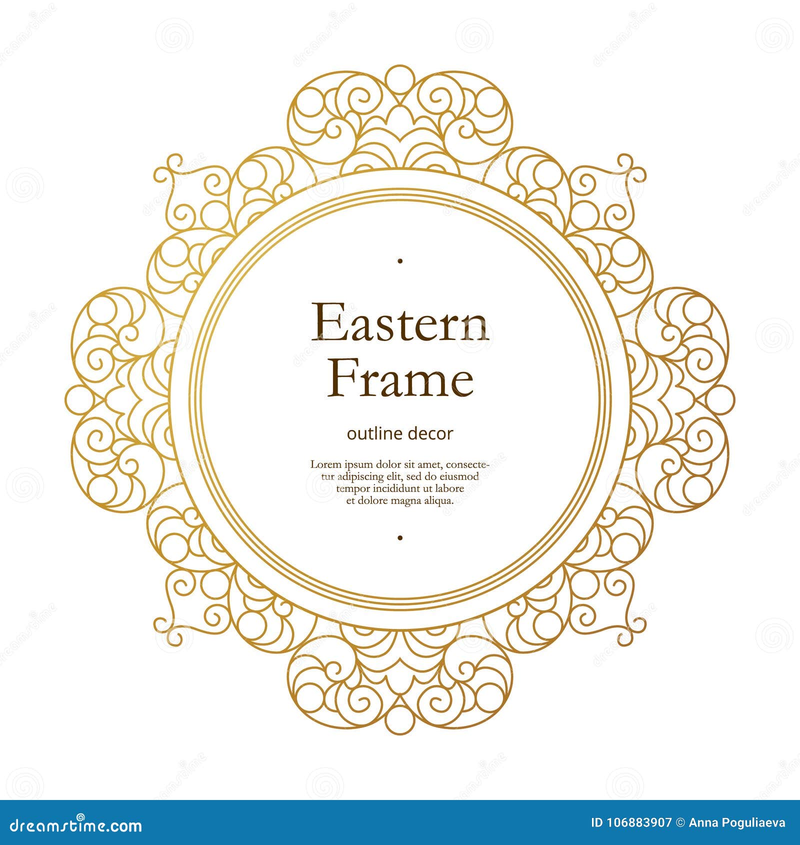 Vector Vintage Frame in Eastern Style. Stock Vector - Illustration of ...