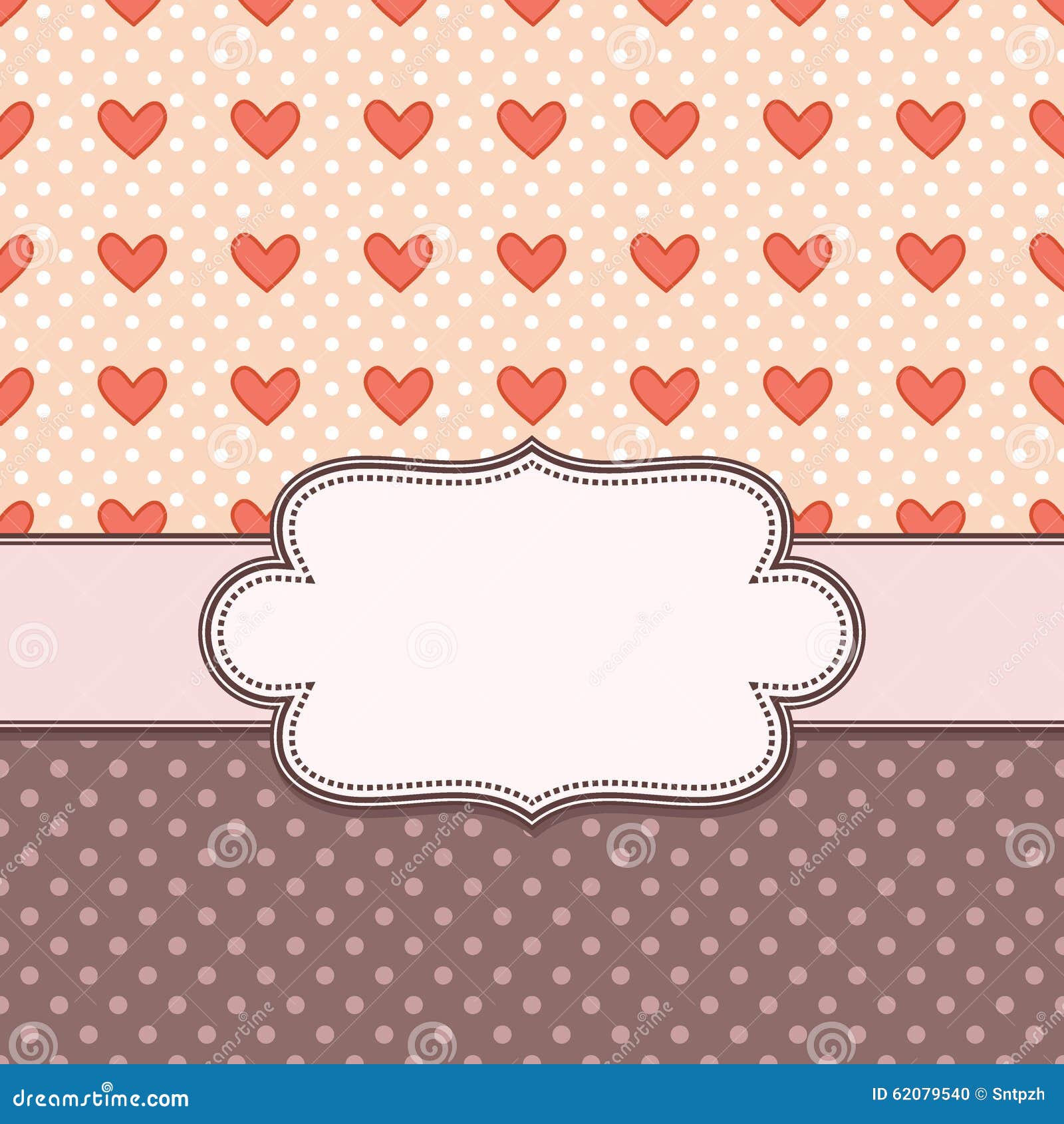 Vector Vintage Frame with Hearts. Stock Vector - Illustration of border ...