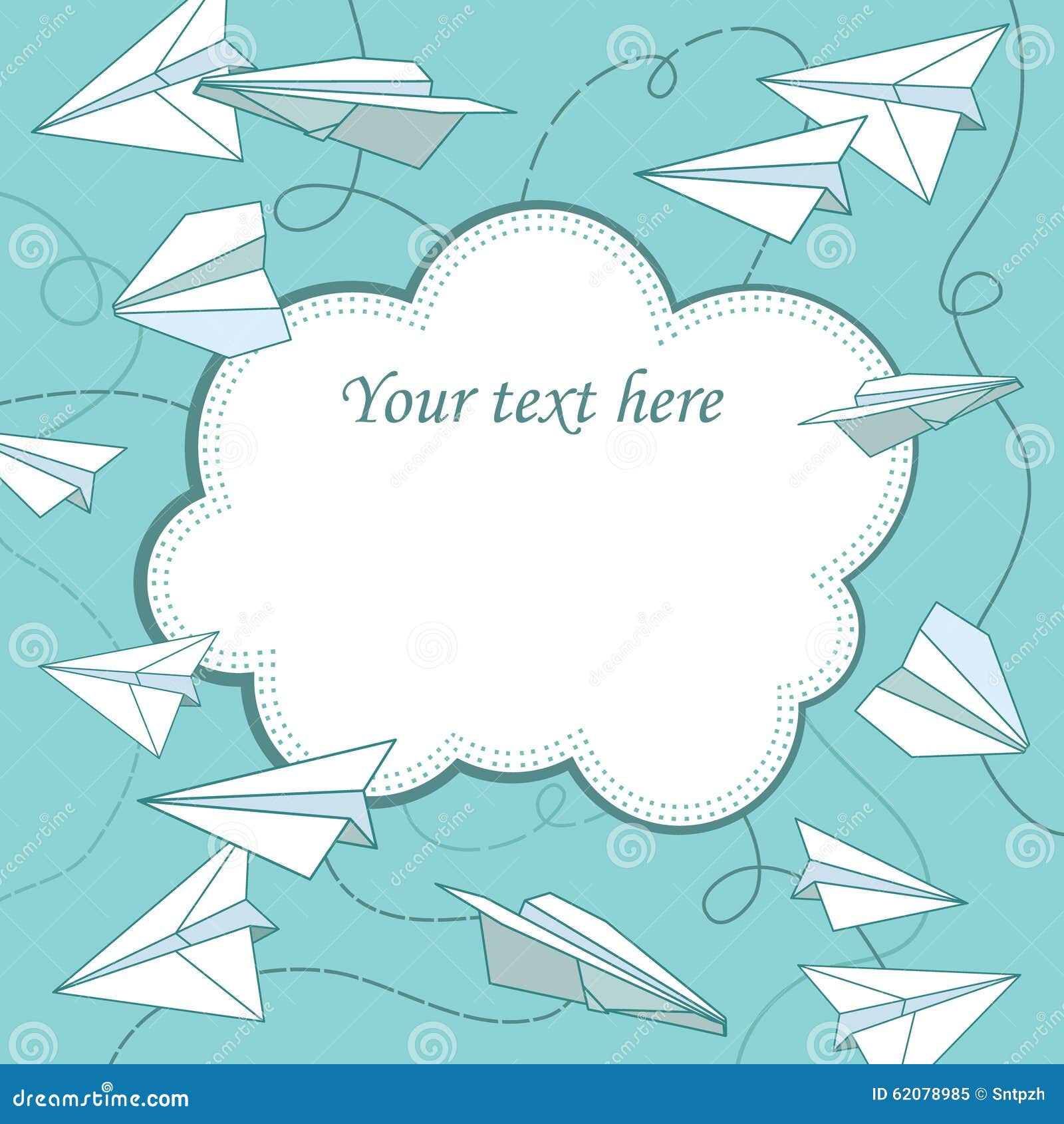 Vector Vintage Frame with Paper Planes. Stock Vector - Illustration of ...